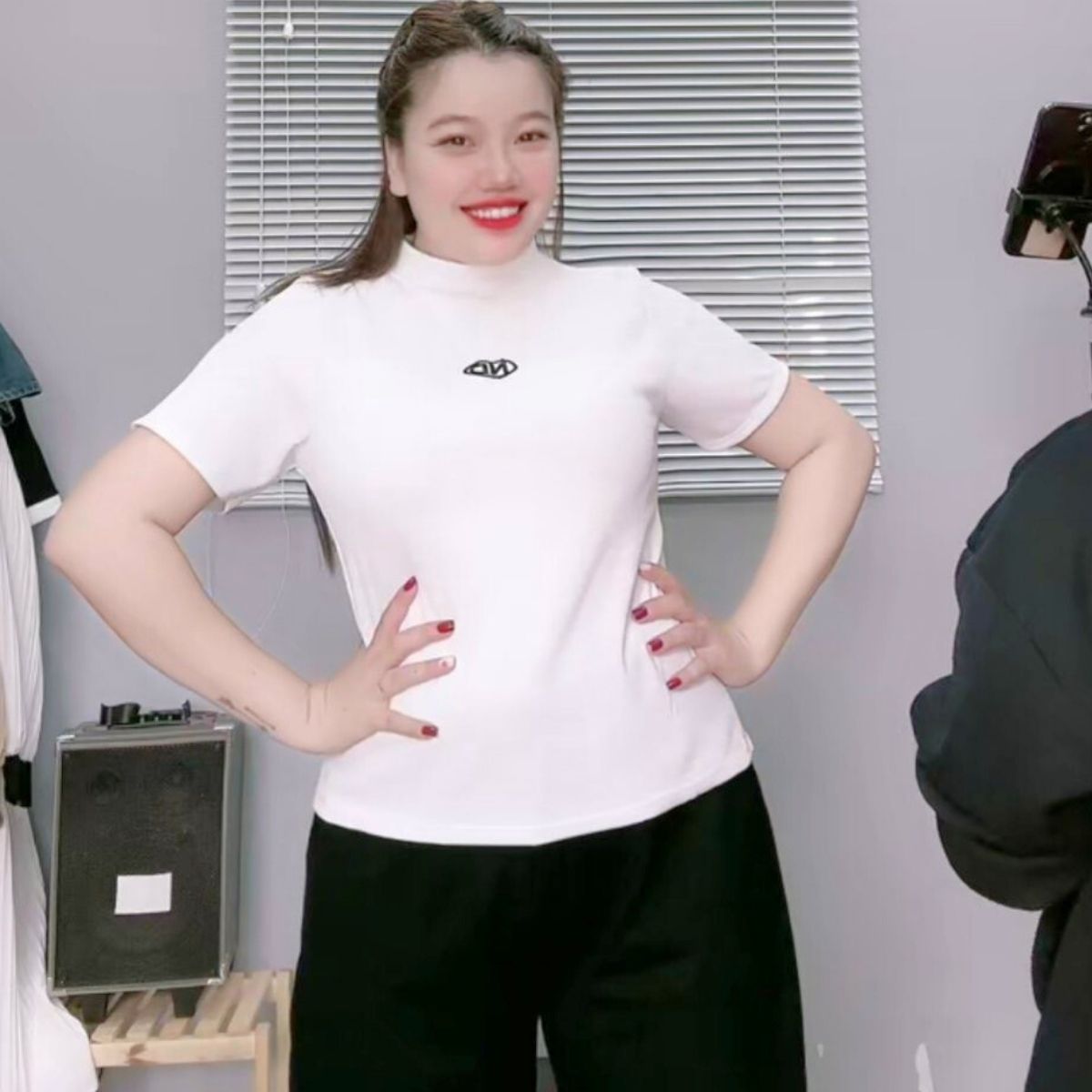 Bigsize Short-Sleeved Female babytee T-Shirt With Turtleneck basic ...