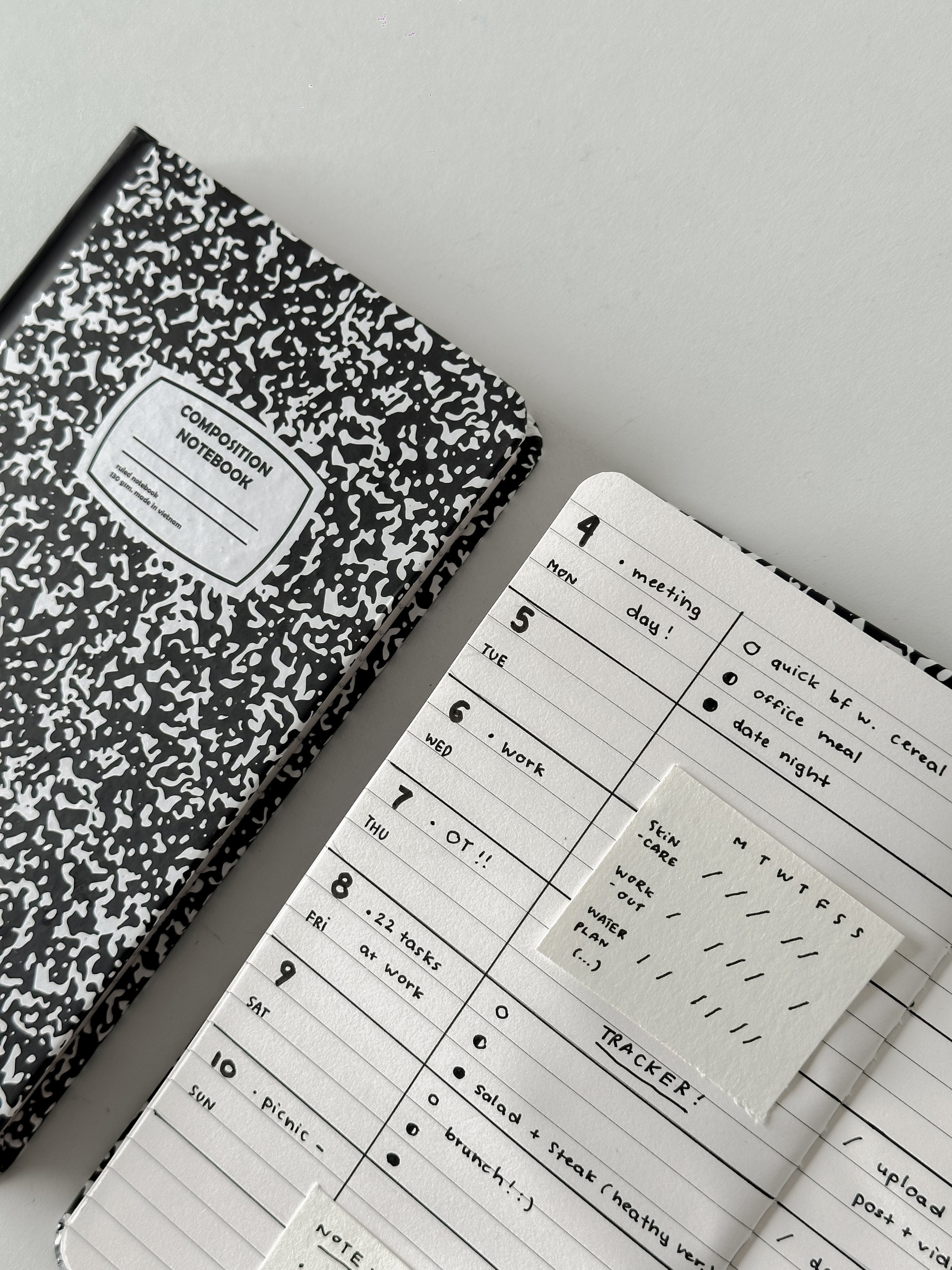 A6 dot grid notebook with smooth horizontal lines Crabit Composition ...