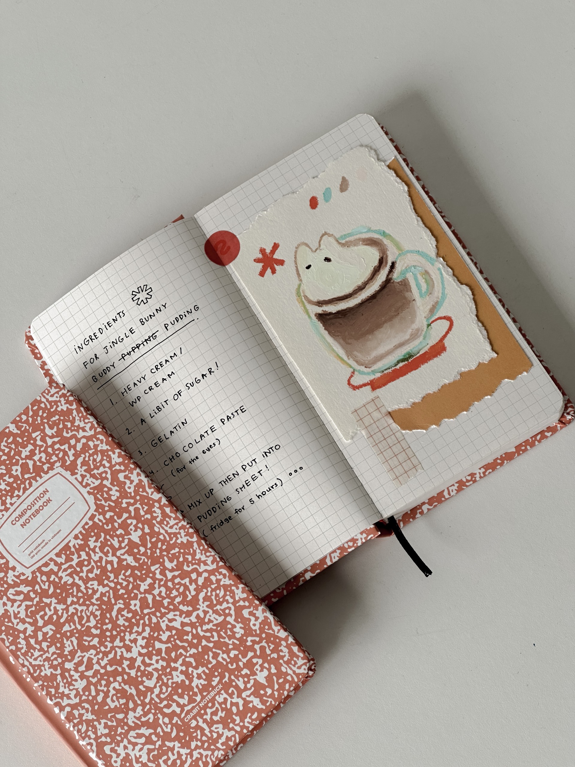 A6 dot grid notebook with smooth horizontal lines Crabit Composition ...