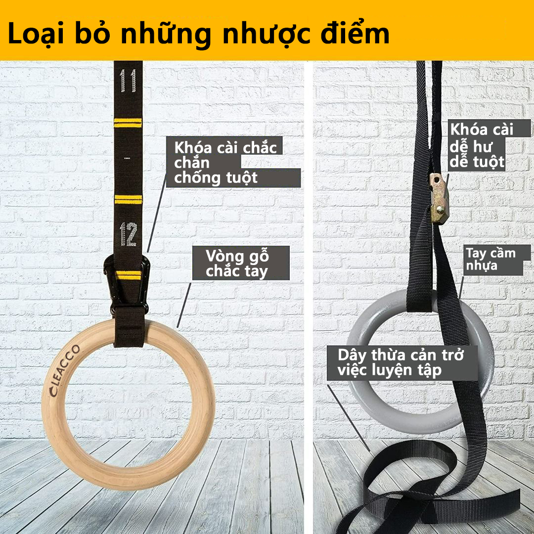 Cleacco VTX2 Boro Sport Gymnastic Rings with Measuring Lines | Shopee ...