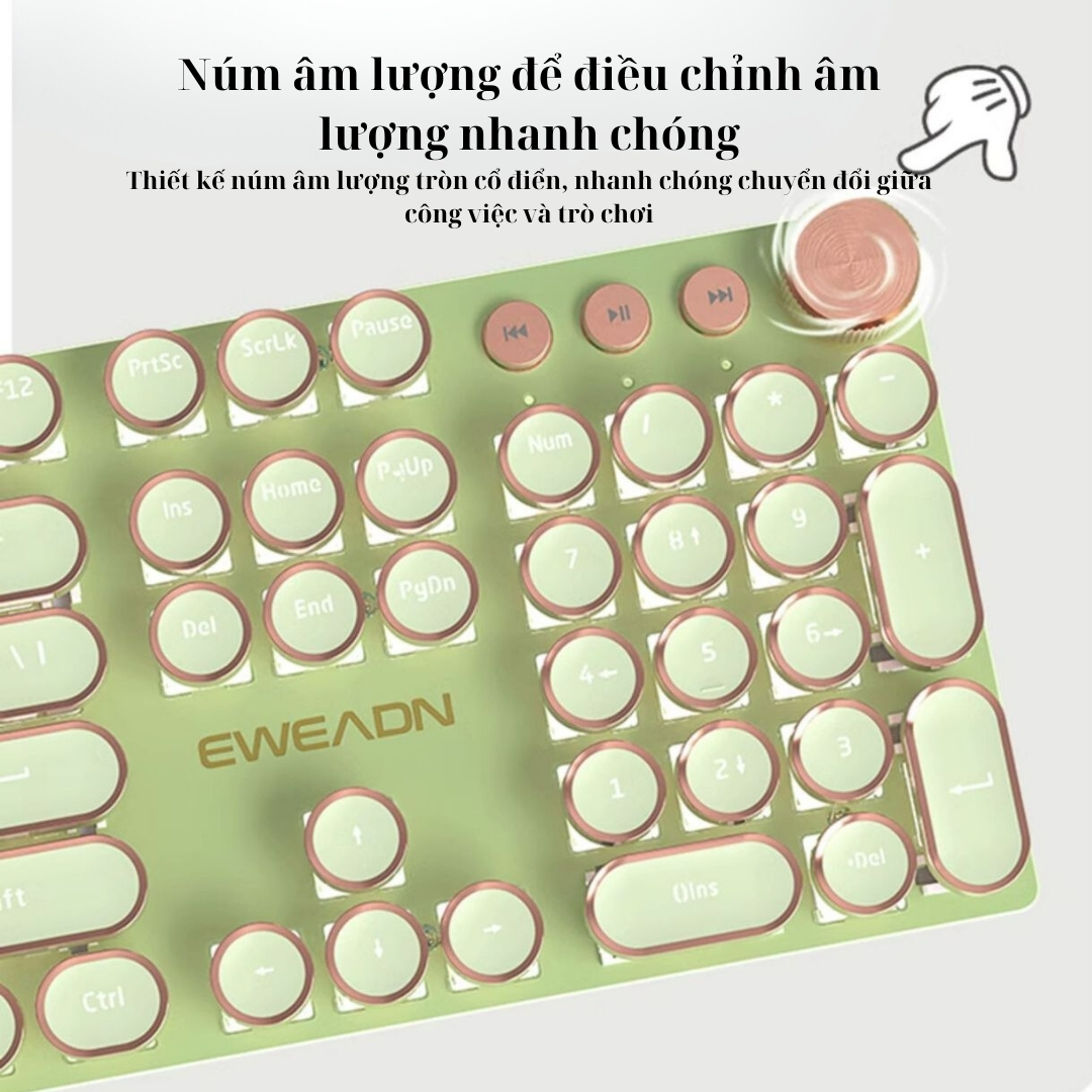 JINGHUA Eweadn V20 Wireless Bluetooth Mechanical Keyboard, High Quality RGB LED, 104 Modern ...