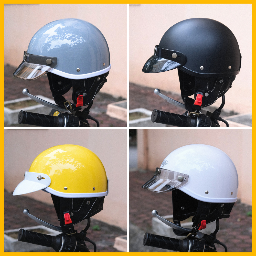 Napoli N179 classic Retro style helmet_half-head helmet with glasses ...