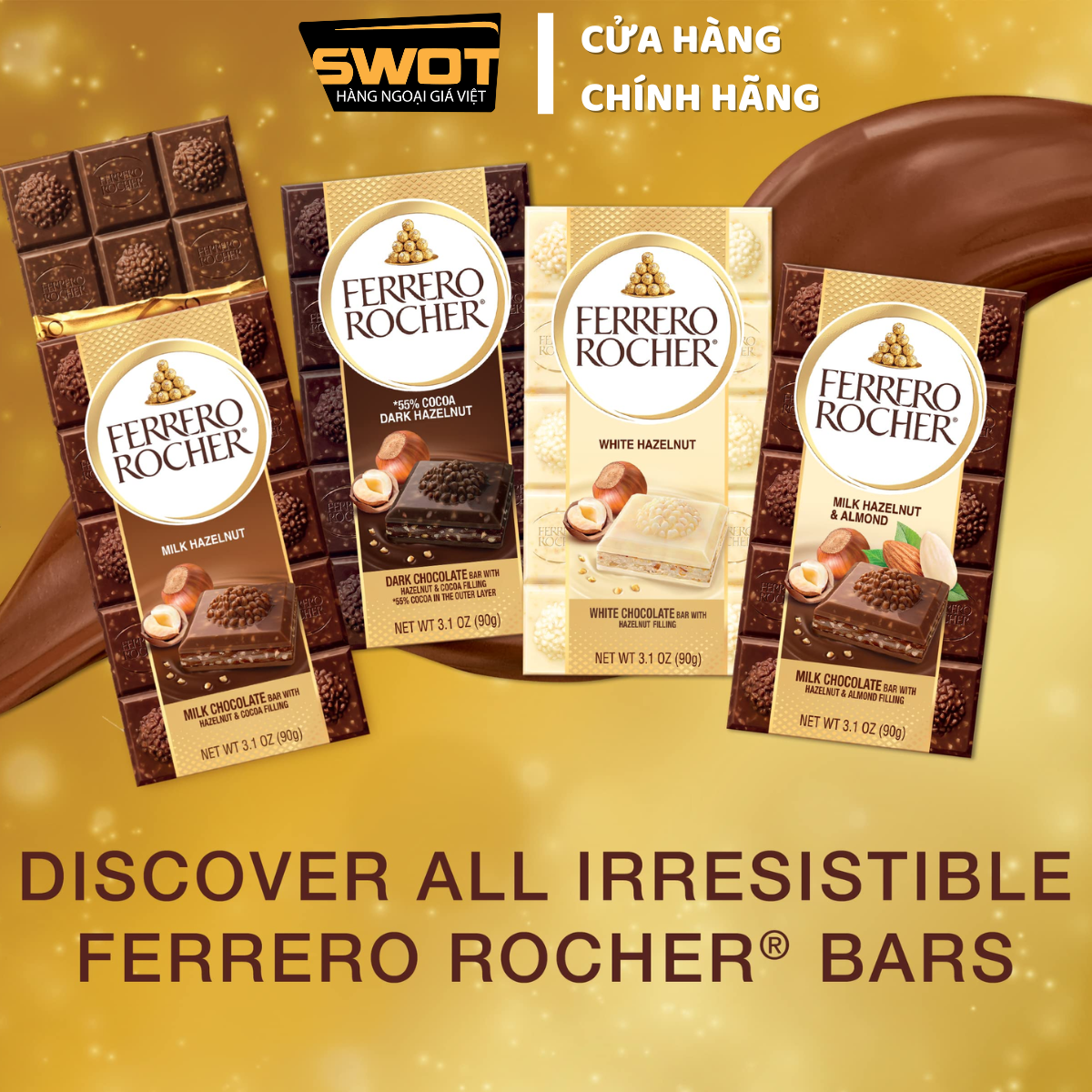Ferrero Rocher German Chocolate bar 100g many flavors, premium German ...