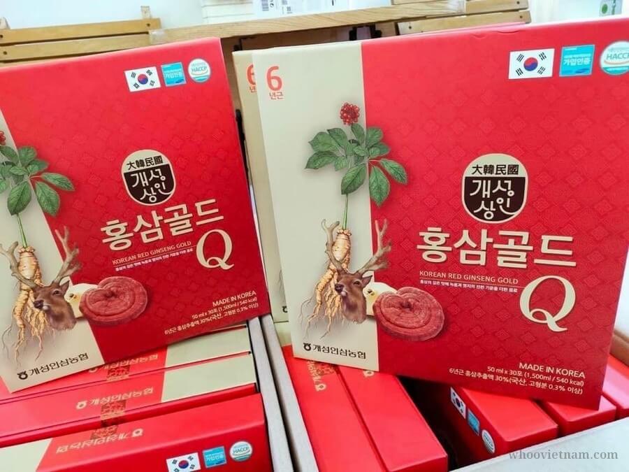 Genuine Korean Q Gold Ganoderma Red Ginseng Drink Box of 30 packs x ...