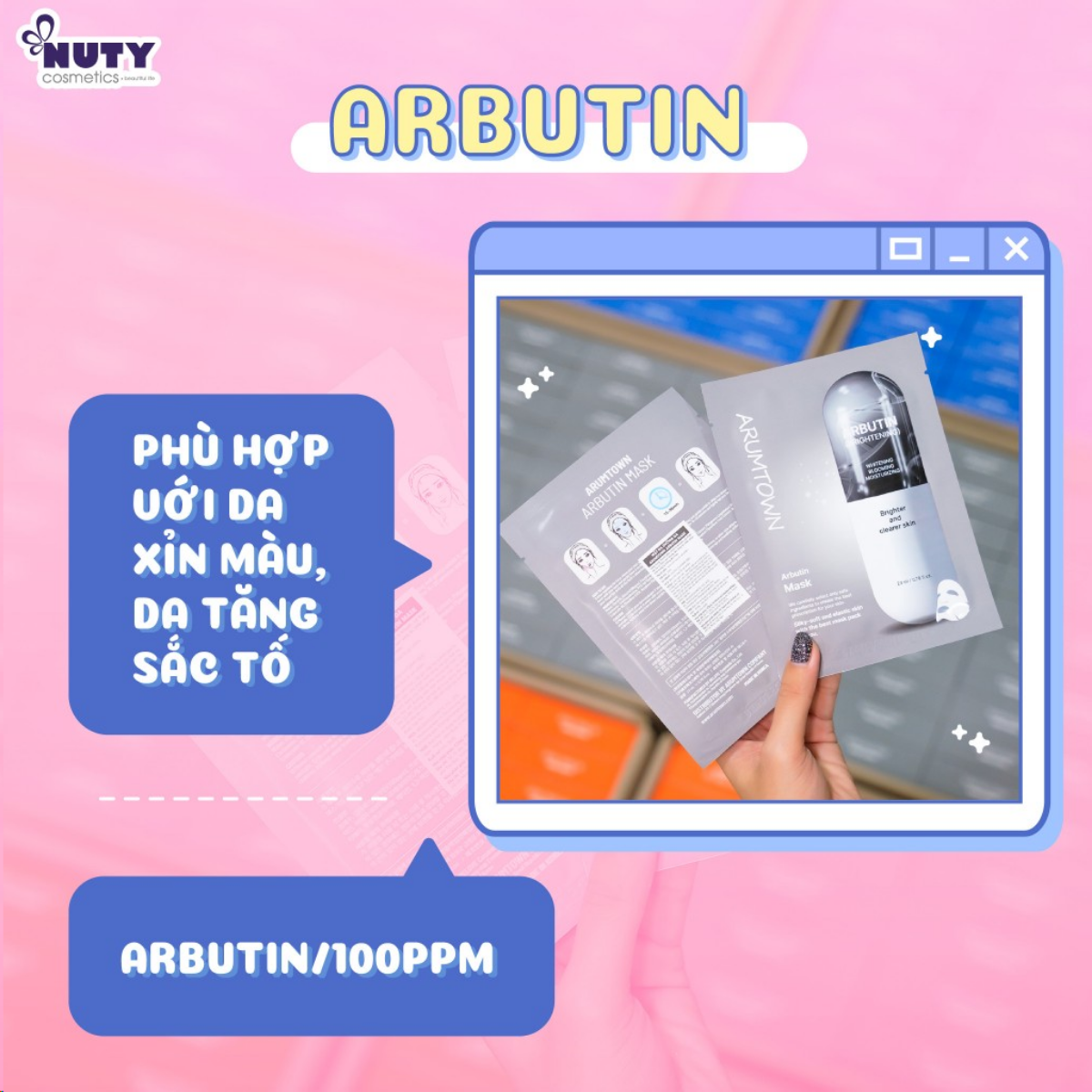 Korean Arumtown Moisturizing Brightening Mask 25g | Shopee Malaysia