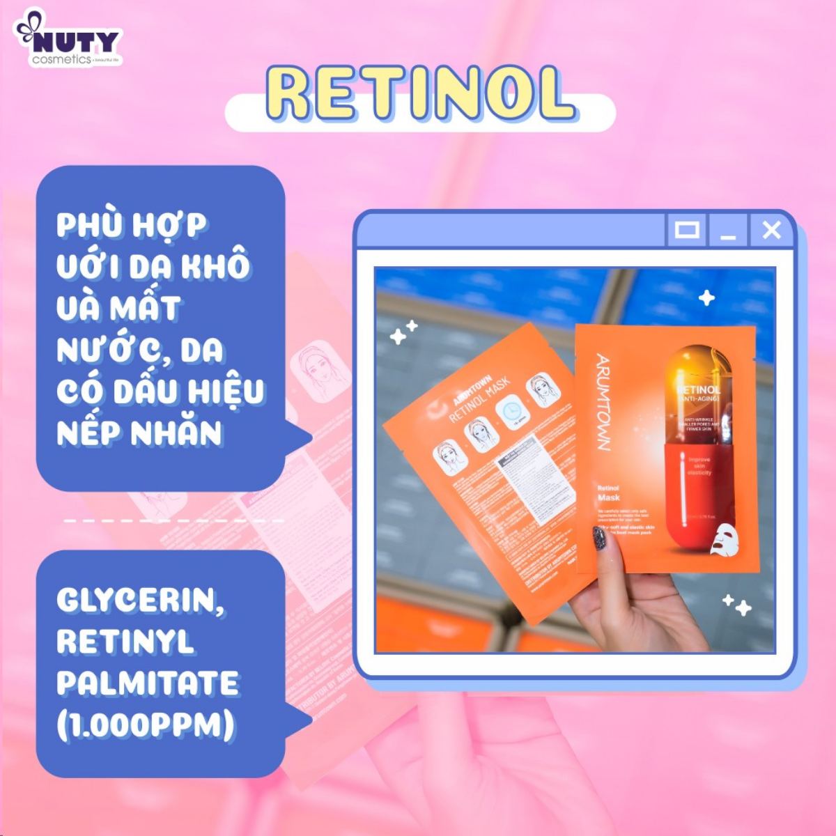 Korean Arumtown Moisturizing Brightening Mask 25g | Shopee Malaysia