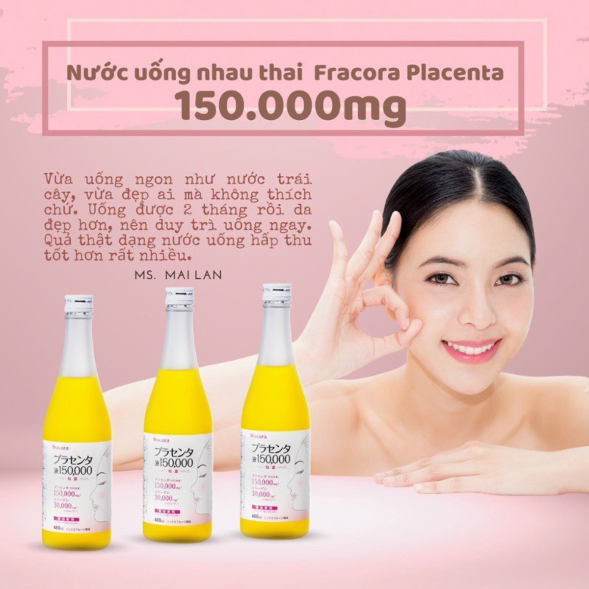 Fracora Placenta Collagen Drink 480ml, Reduces Wrinkles, Tightens Skin ...