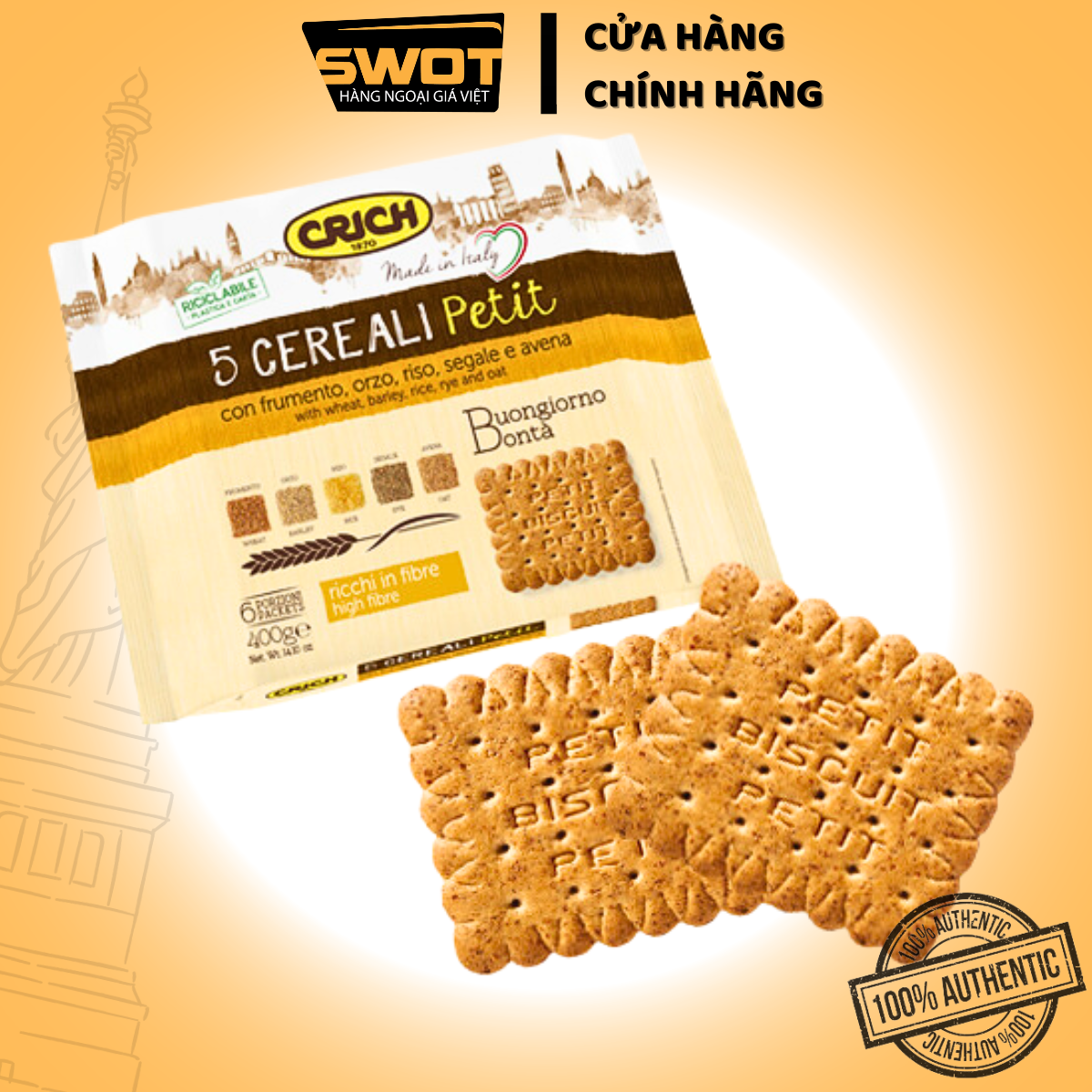 Italian Crich Cookies 400g 5 types of grains, premium Italian Cookies ...