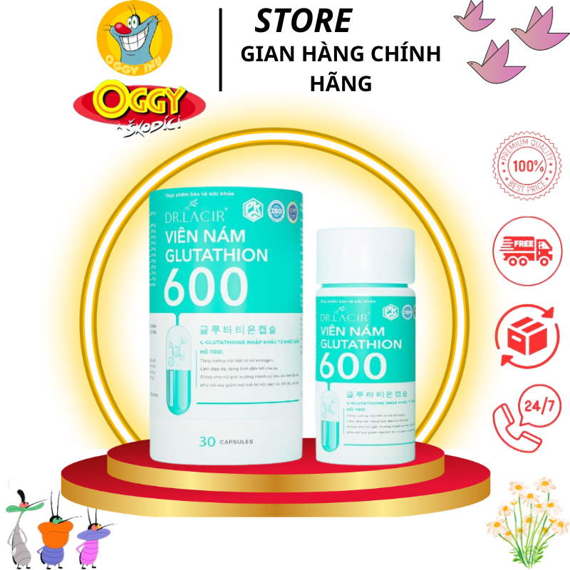 Genuine Glutathione 600 Dr Lacir Skin Whitening Pills Help Limit Skin Aging, Wrinkles, Increase ...