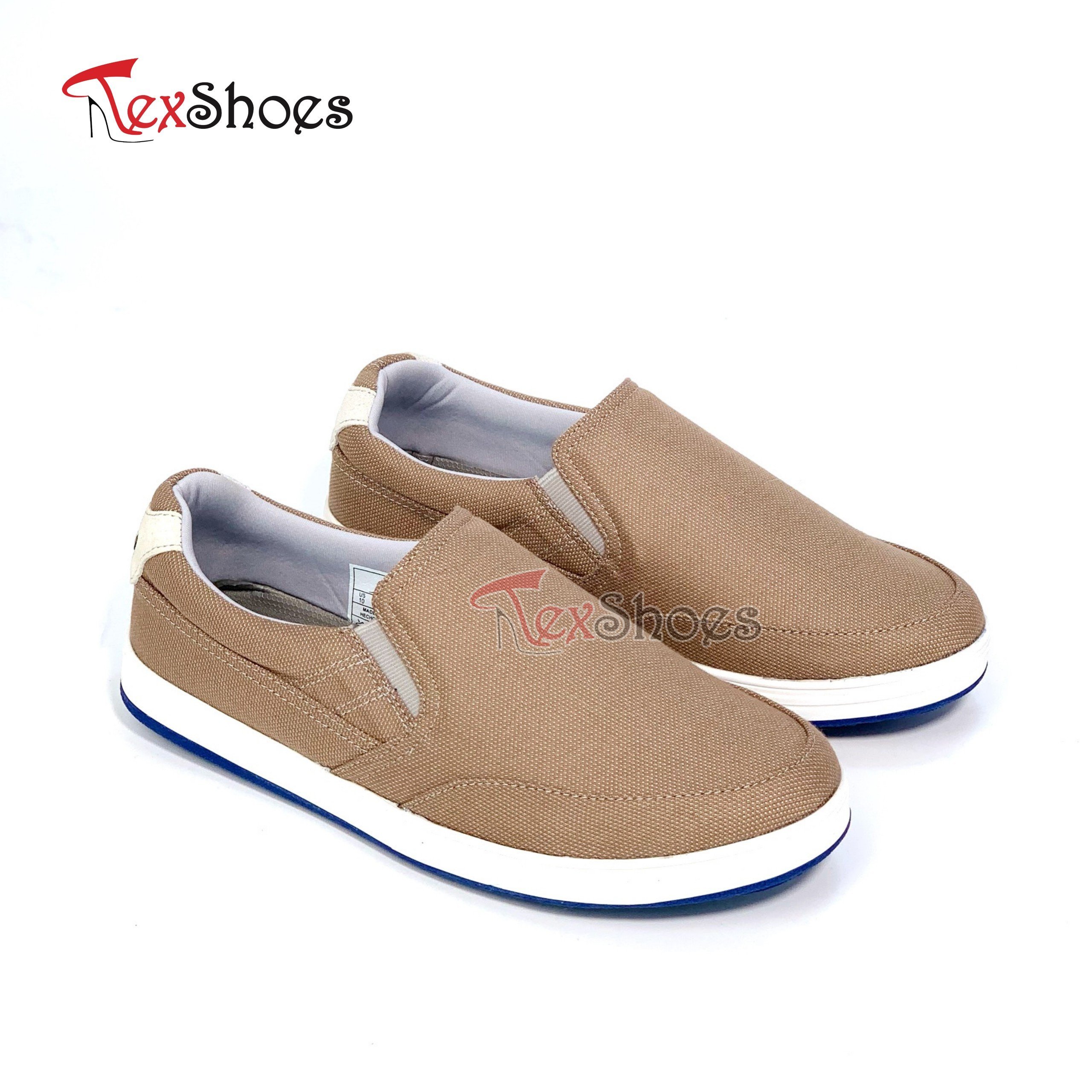 Men's canvas slip on SHOES with strong sporty shape and super soft blue ...