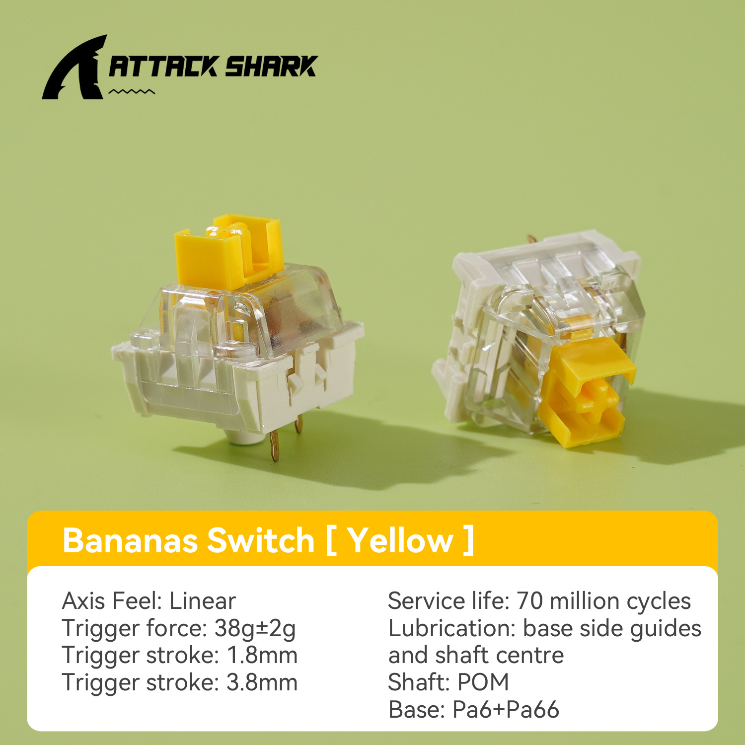 Combo of 100 Attck Shark mechanical keyboard switch shafts - Mechanical ...