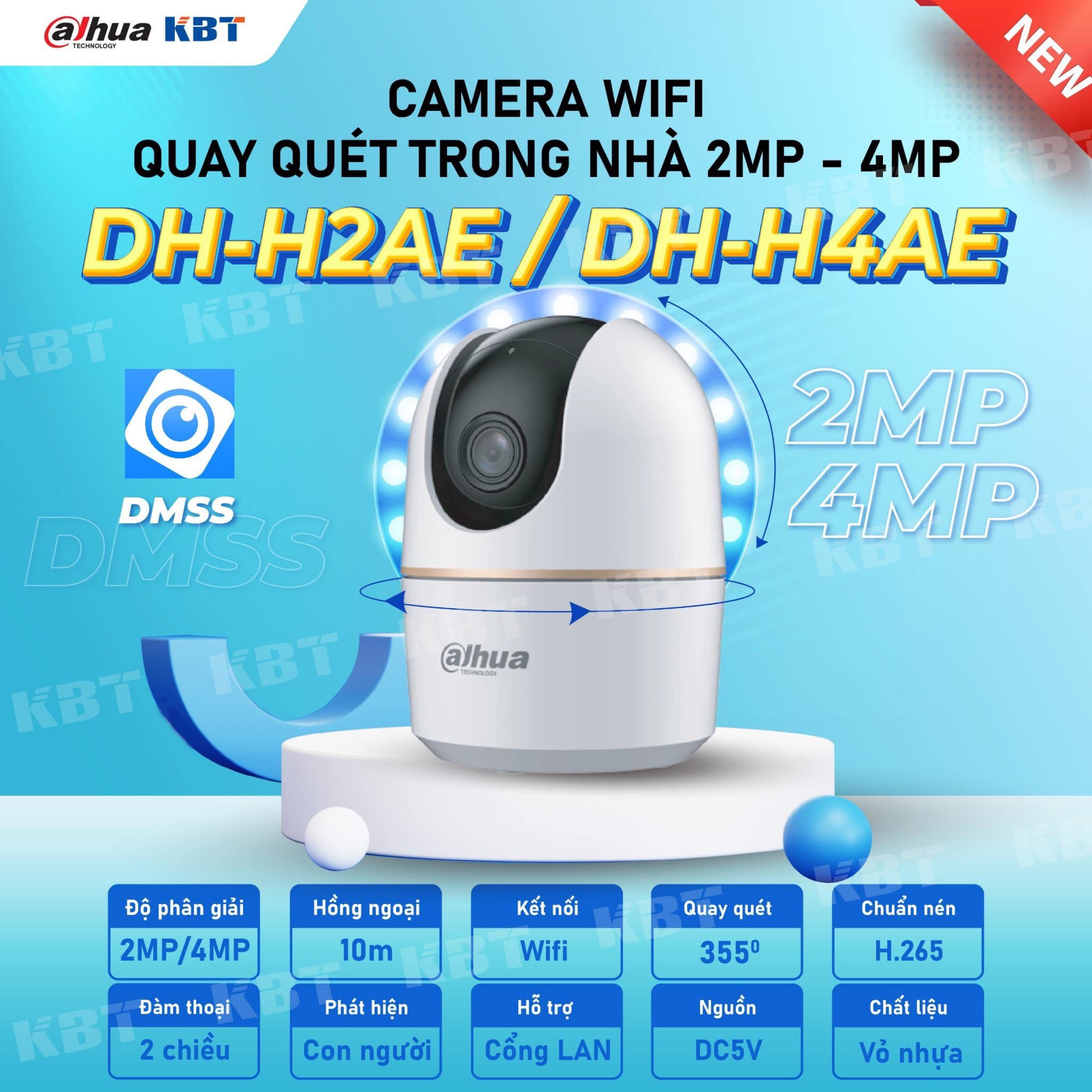 Dahua Hero A1 2MP H2AE / 4MP DH H4AE WiFi Camera Rotate 360, Infrared ...