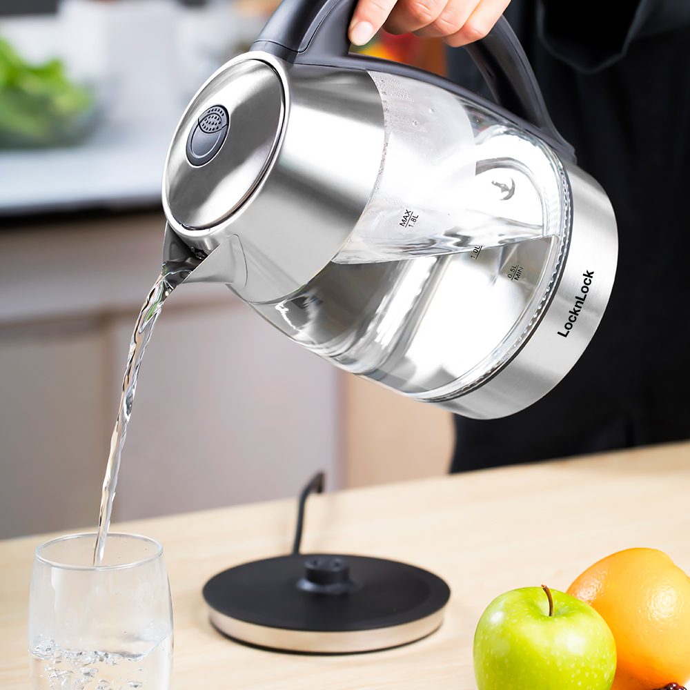 LocknLock 1.8L Super Speed Glass Kettle Changes Color with Led Lights ...