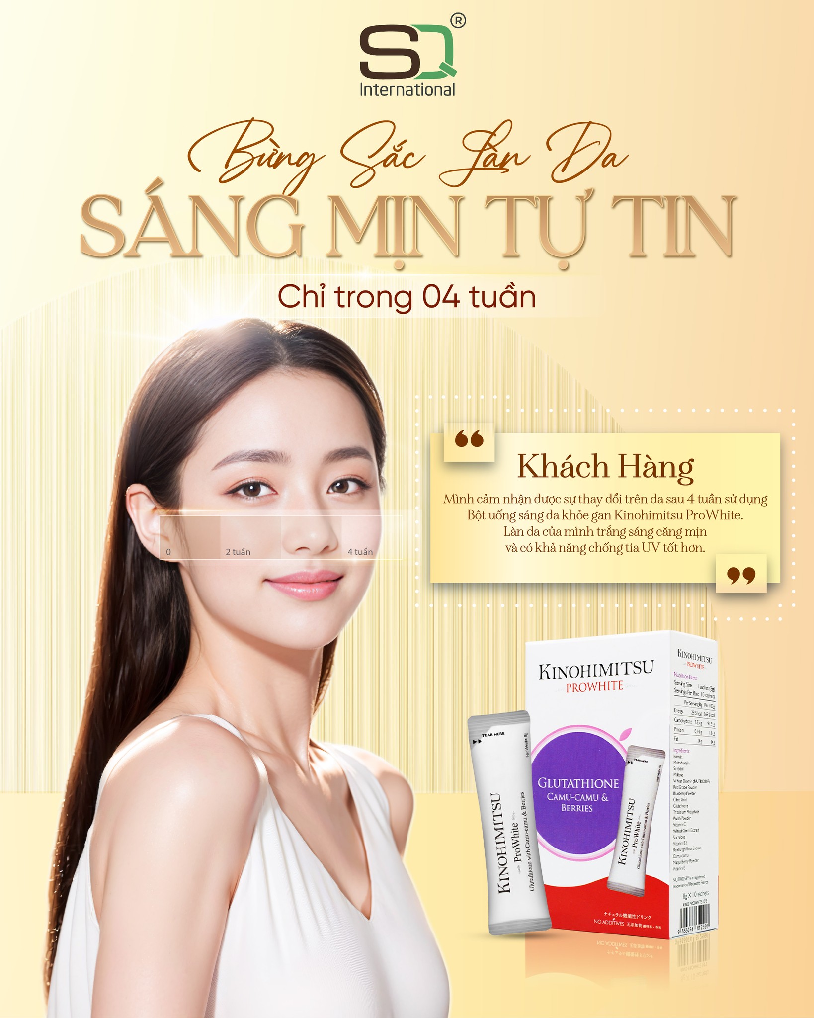 Glutathione Kinohimitsu ProWhite skin-brightening, liver-healthy drink ...