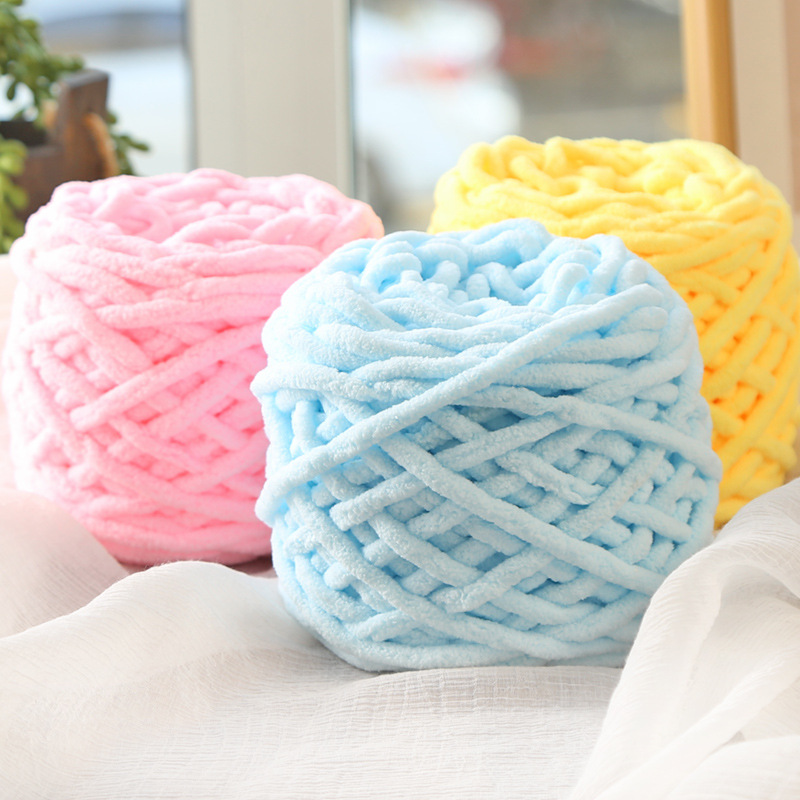 LYLYCRAFT Velvet Wool Roll 100g 6mm Thick Yarn Using Crochet Needles ...