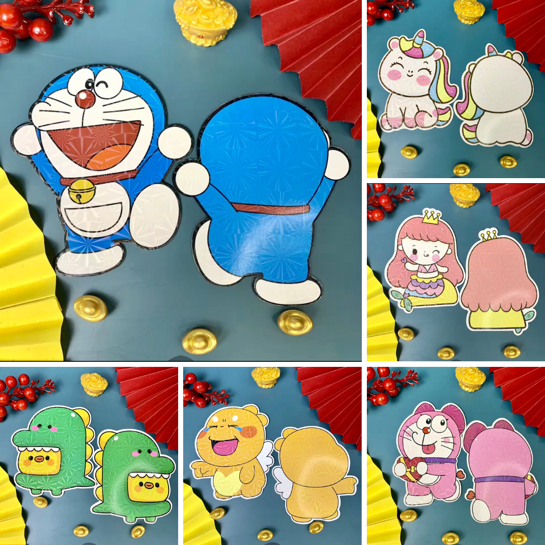 [Gift] - Pack of 10 2024 cartoon CNY red envelopes, cheap cute doraemon ...