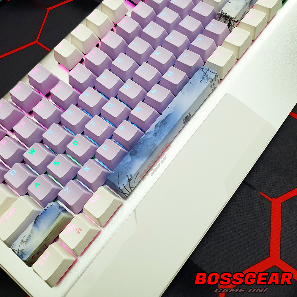 Langtu G1000 Pro Mechanical Keyboard Purple White, Armrest, Blue Switch ...