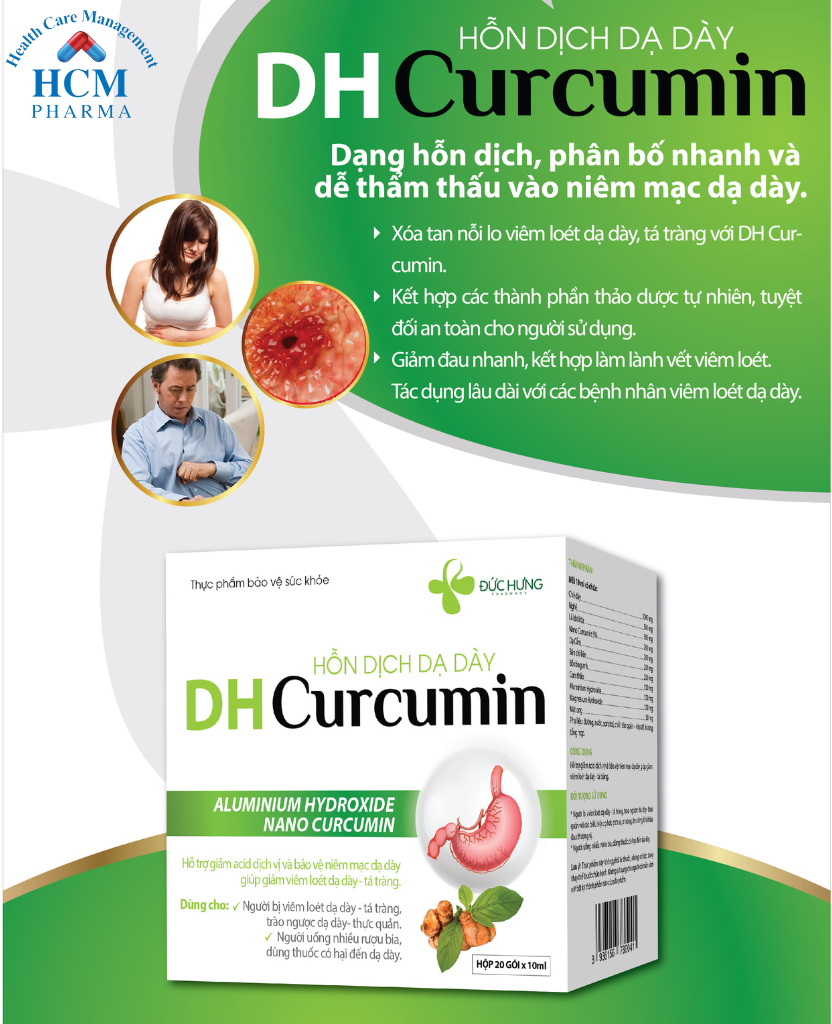 Nano curcumin DH supports gastritis and gastric reflux for babies and adults HCM PHARMA DHG02 ...