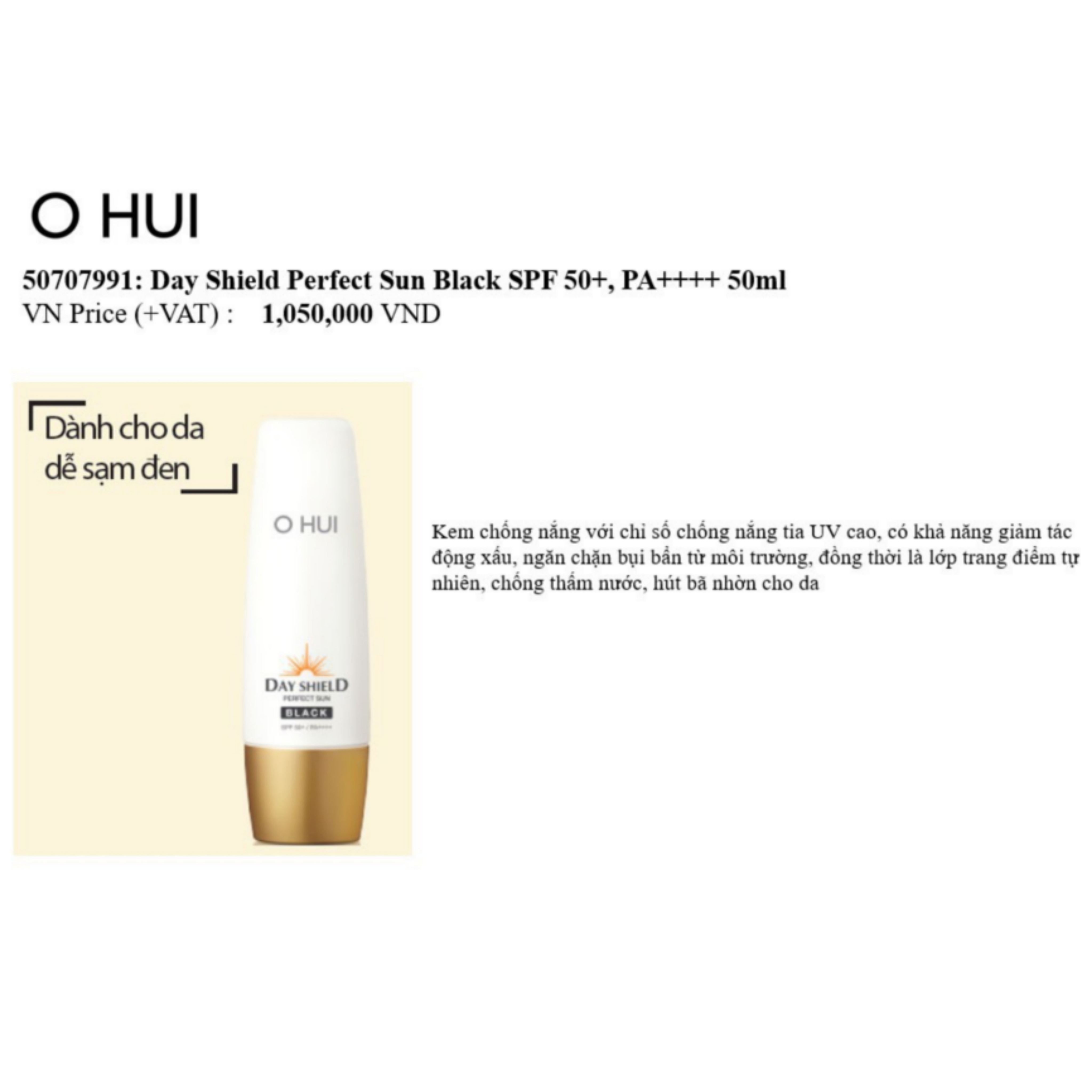 Ohui anti-wrinkle sunscreen Perfect Sun black and red SPF50/PA+++ FULL ...