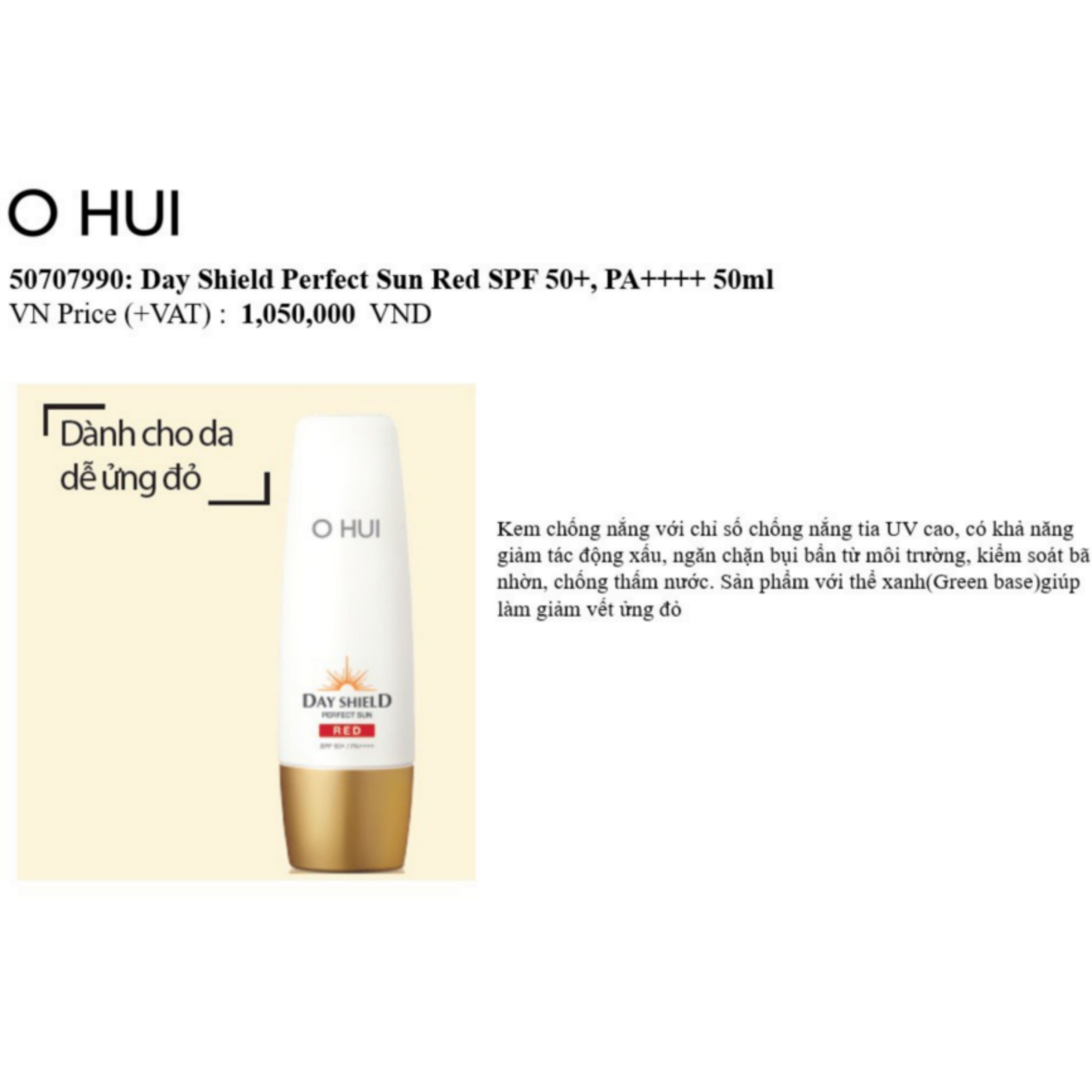 Ohui anti-wrinkle sunscreen Perfect Sun black and red SPF50/PA+++ FULL ...