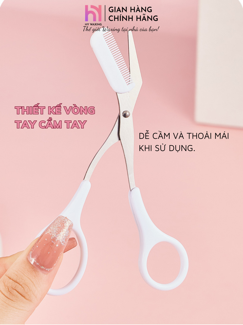 Hy WAXING eyebrow scissors made of stainless steel, head with mini comb ...