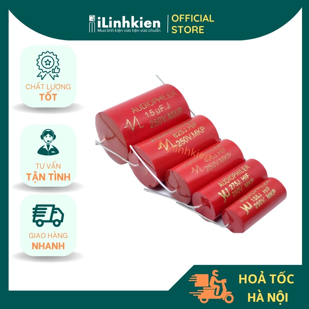 Audio capacitor, Audiophiler 250V value 1uF red high quality | Shopee ...