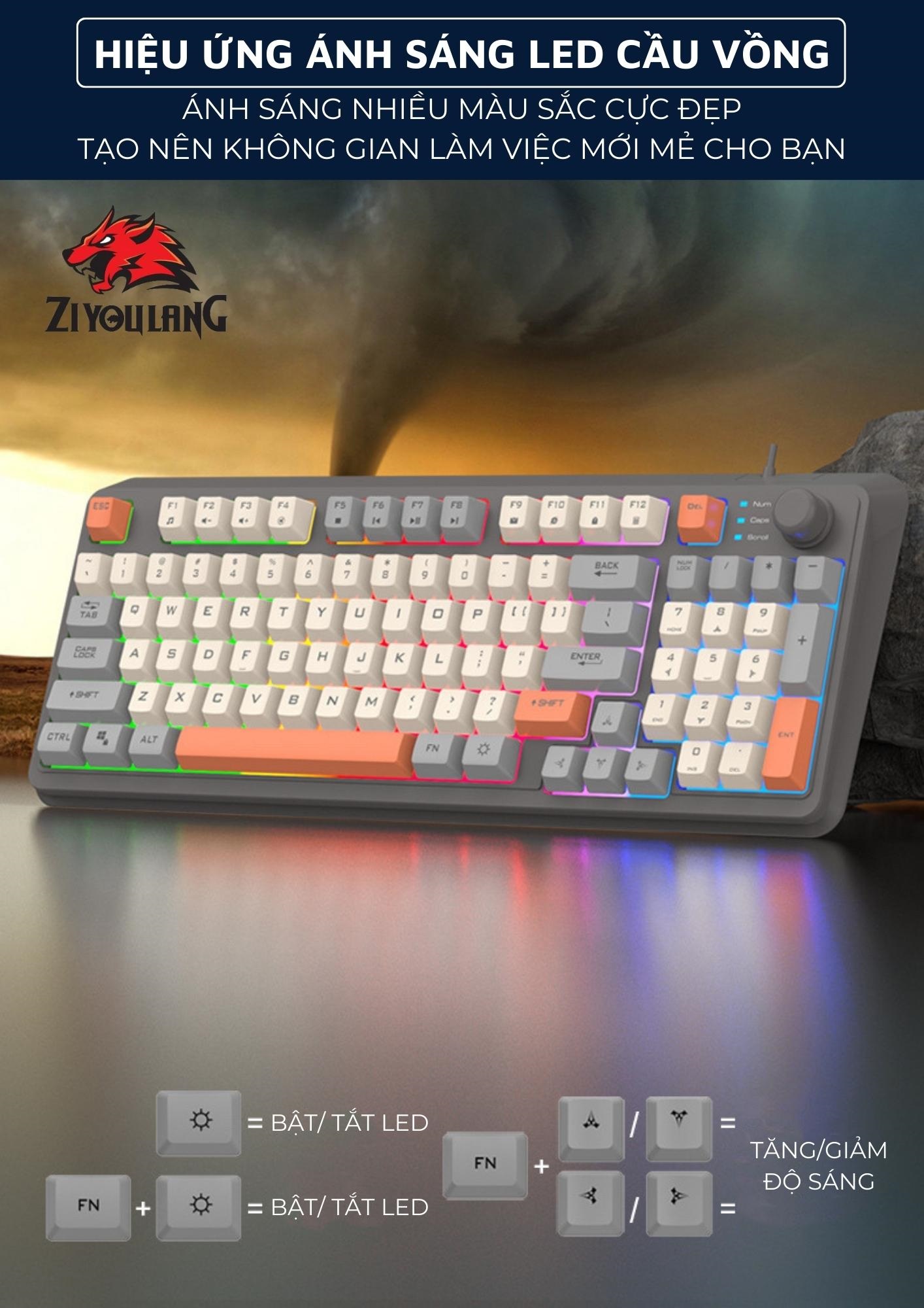 Xunfox K82 Gaming Mechanical Keyboard With Rotary Knob - Rainbow Led ...