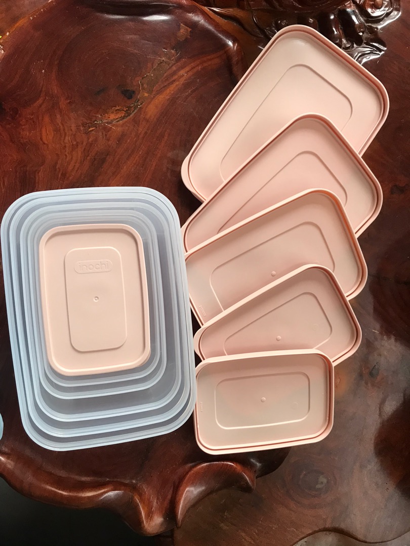 Set of 6 Inochi Odorless Rectangular Plastic Food Containers (500-750 ...