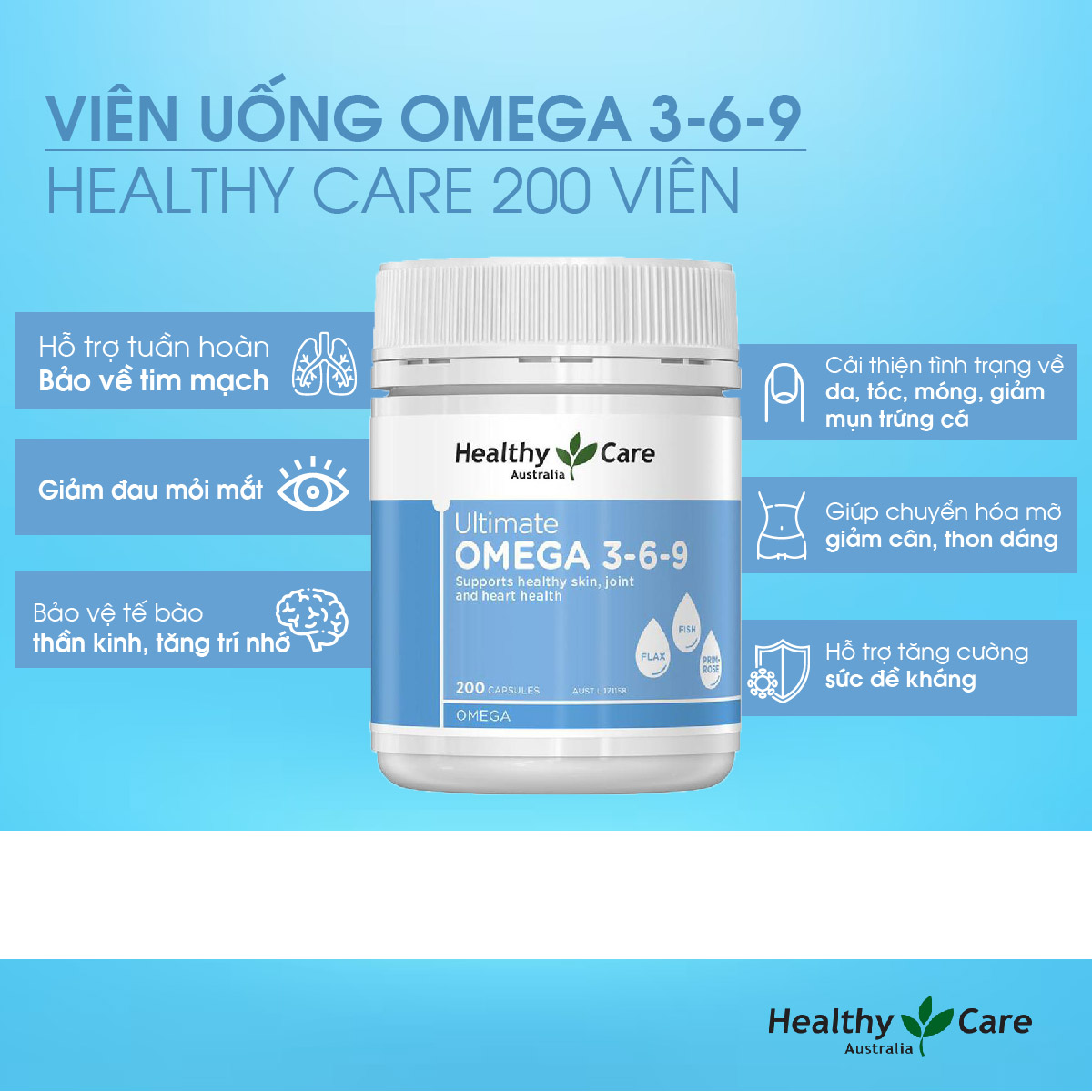 Omega 3-6-9 Ultimate Healthy Care enhances vision, supports the heart ...