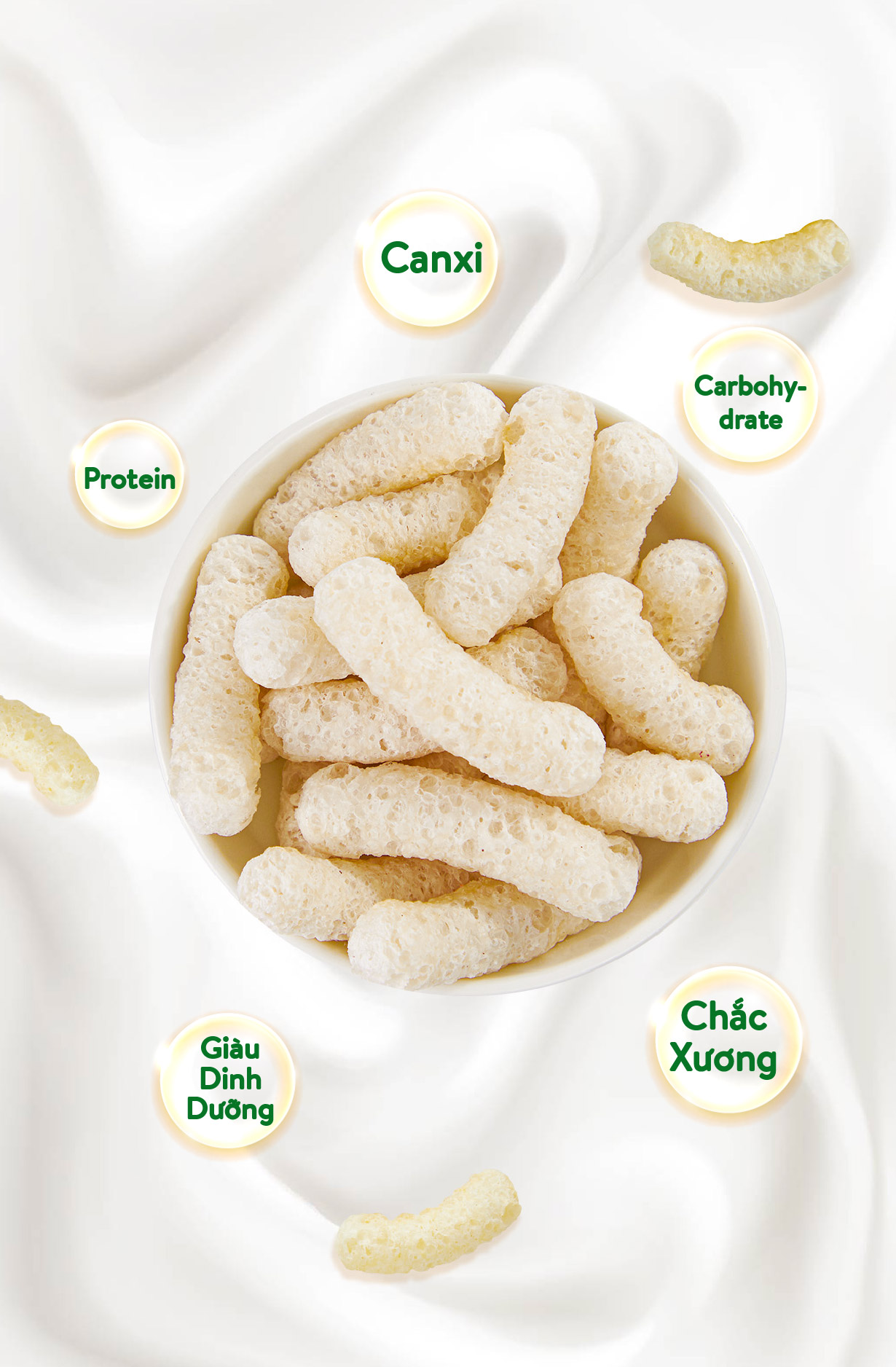 Combo of 5 Mammy snacks with flavors of vegetables, cheese, fruit, cod ...
