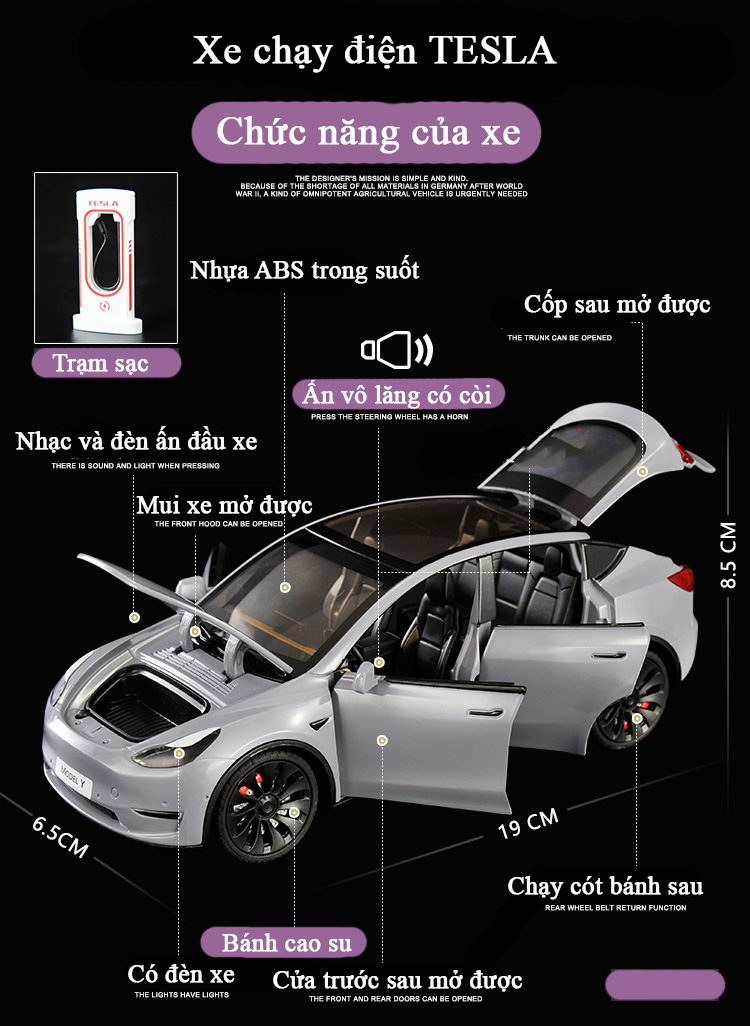 Kavy alloy Tesla Model with music and lights and 1:24 scale charging ...