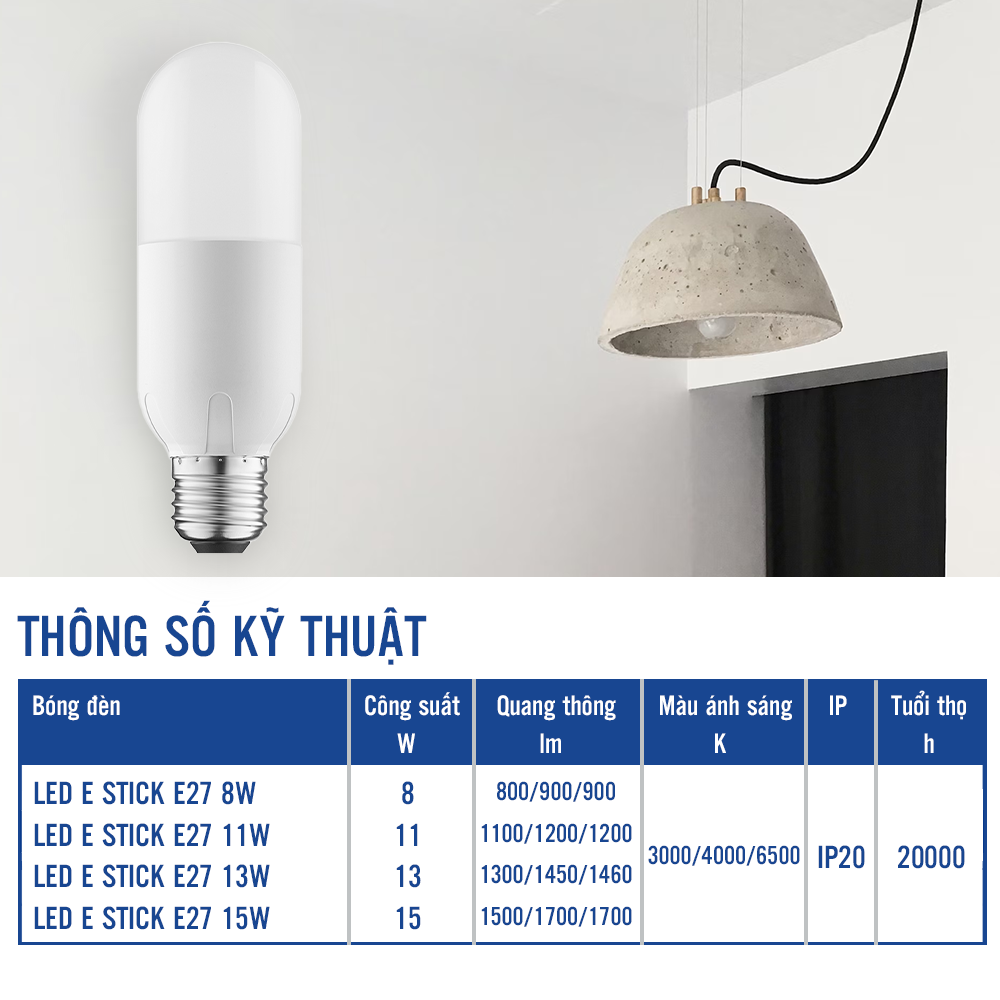 Opple E stick LED bulb - High light efficiency, 4000K light color ...