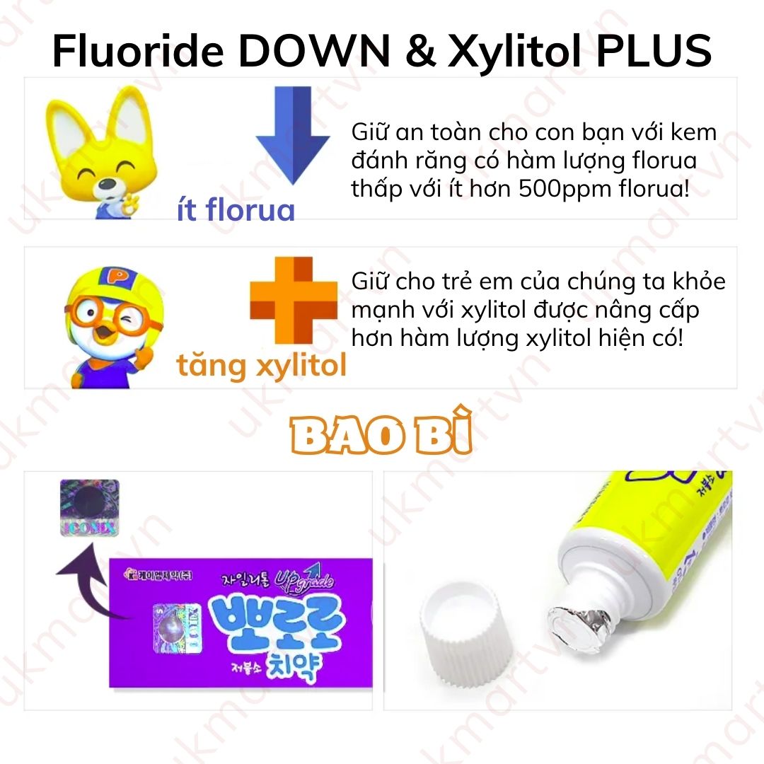 PORORO Toothpaste Children's Low Fluoride Toothpaste 50g - 70g | Shopee ...