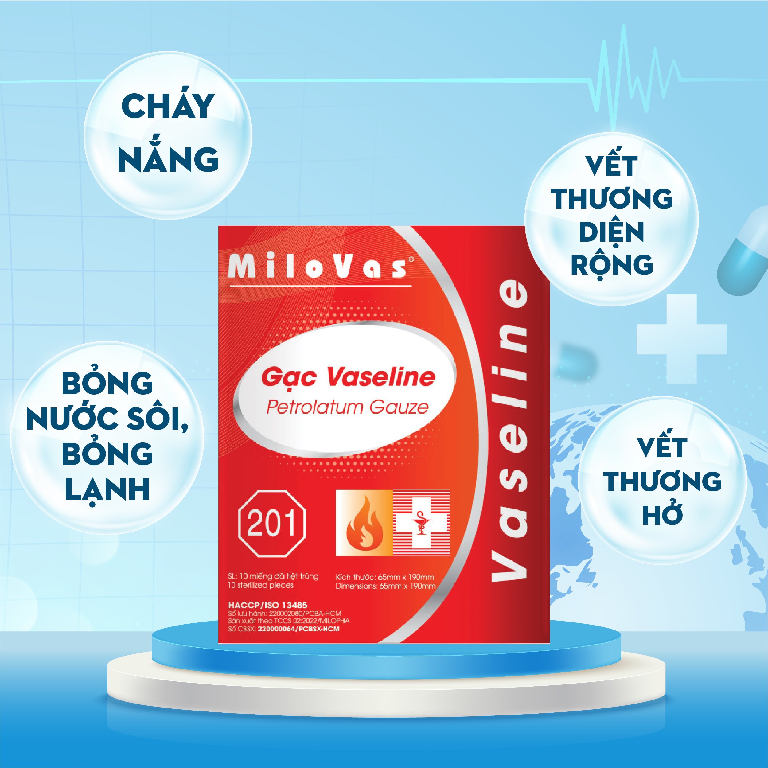 Vaseline Milovas burn swabs protect wounds, soften skin, reduce dry and ...