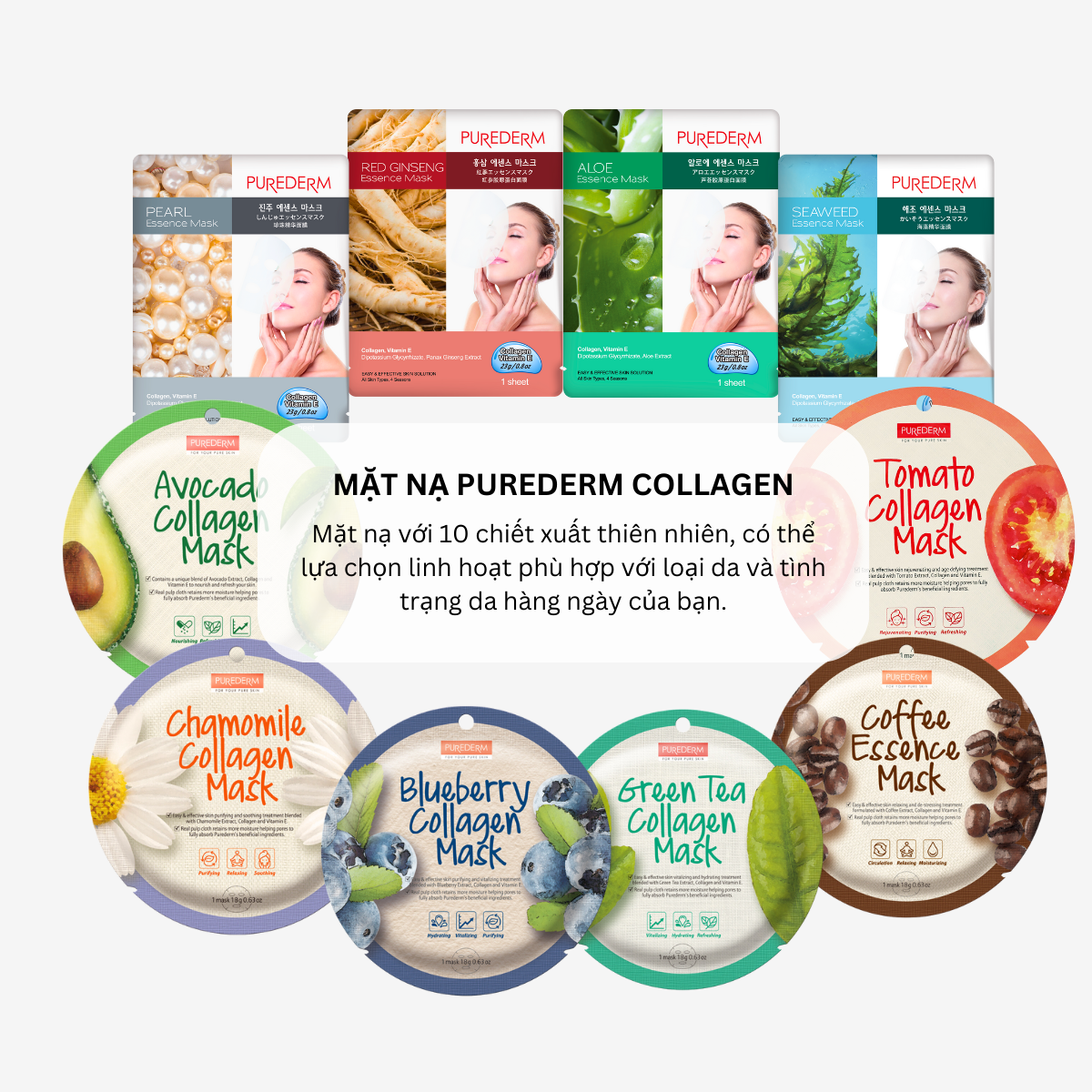 Purederm 5 collagen Paper Mask with Coffee Extract 18g | Shopee Malaysia