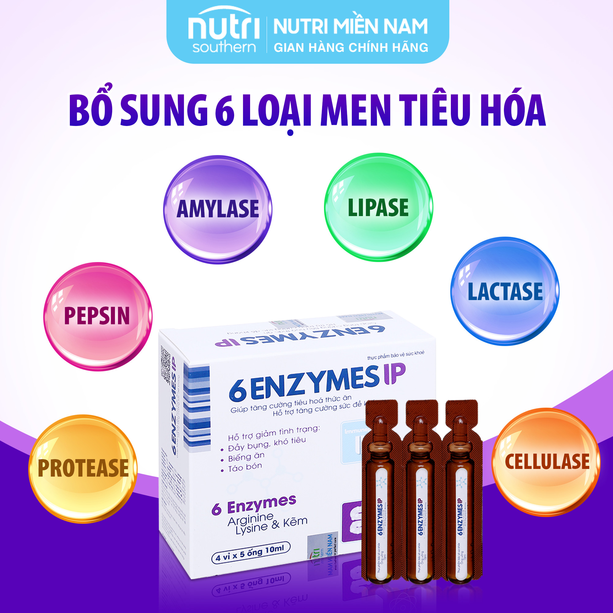 Digestive Enzyme 6 ENZYMES IP - Supports Digestion with 6 Essential ...