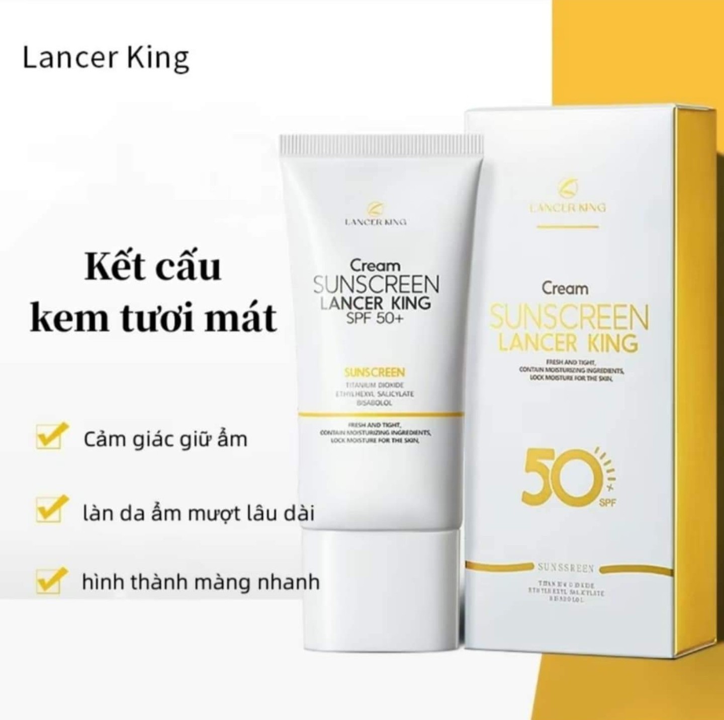 Lancer KING sunscreen moisturizes and tones skin SPF50 PA+ Sunscrean ...
