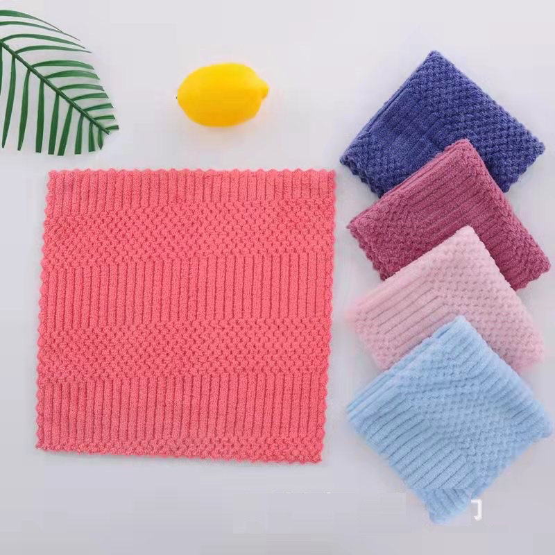 Set of 5 Korean Fleece Towels 30x30cm (Embossed with Serrated Wavy ...