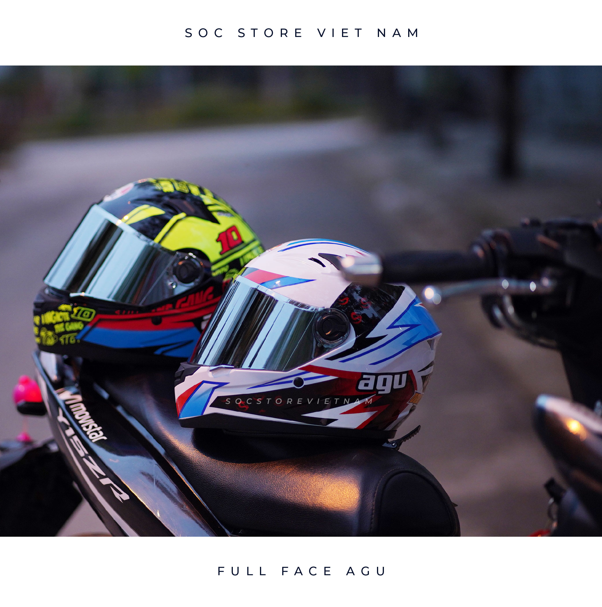 Genuine AGU Fullface Helmet - GREAT BLACK - comes with helmet bag Soc ...