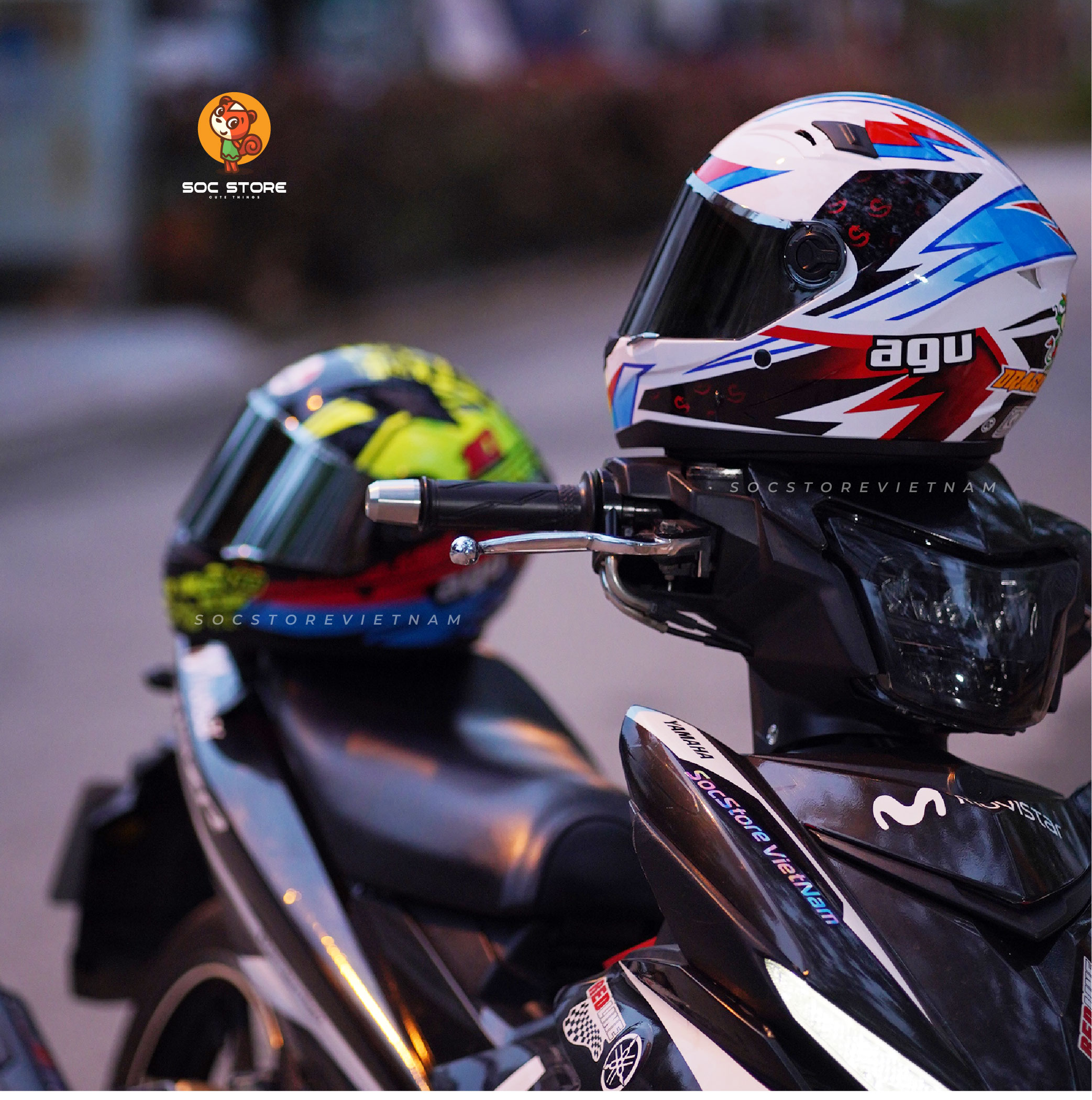 Genuine AGU Fullface Helmet - GREAT BLACK - comes with helmet bag Soc ...