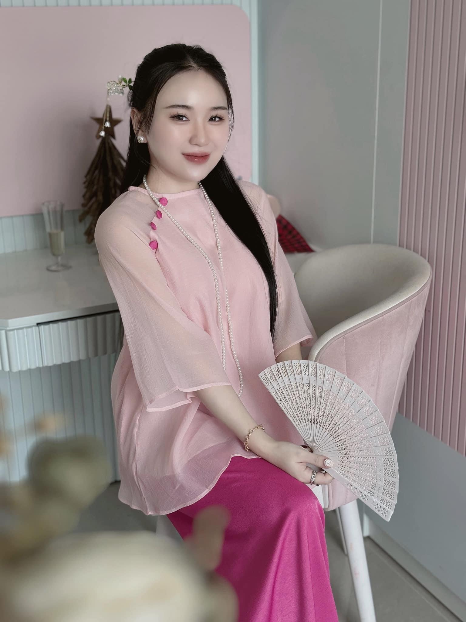 2-layer silk chiffon pagoda Set with velvet pants, as pretty as the ...