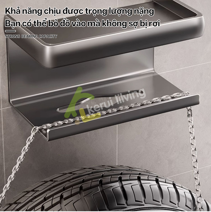 Roll paper bar with AIGE storage compartment, separate 2-layer roll ...