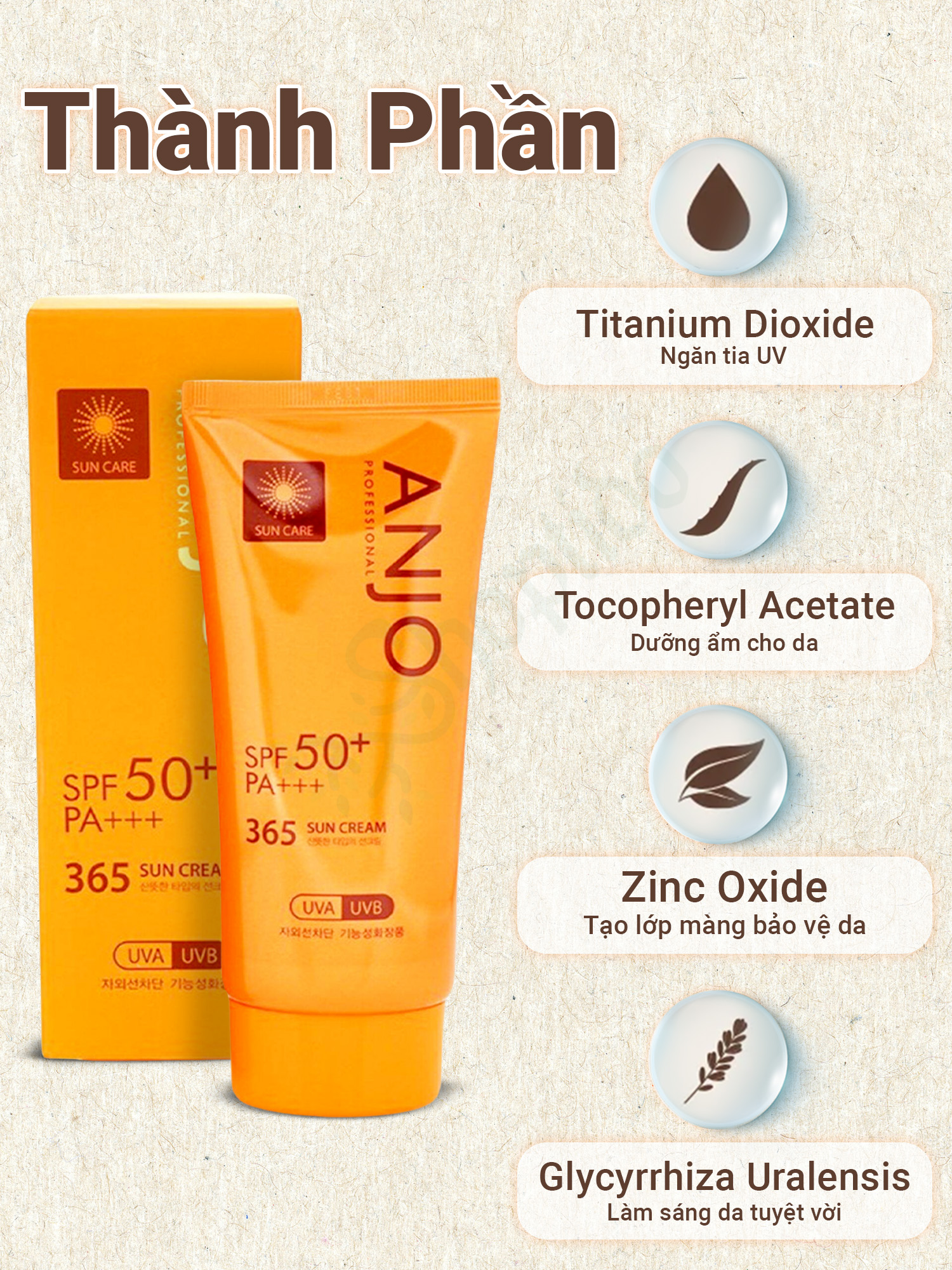 Korean Anjo sunscreen moisturizes, gently and protects the skin ...