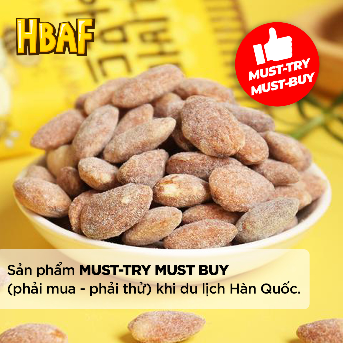 [BUY 3 PACKAGES of 120G, GET 1 PACK OF HBAF Almonds 40G] Korean HBAF ...