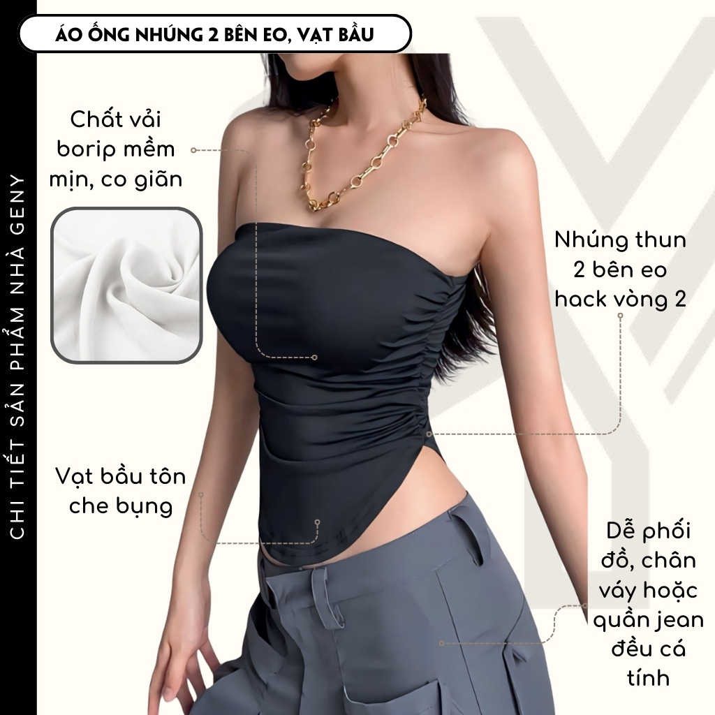 Geny bustier tube top with bustier design, flattering waist, soft and ...