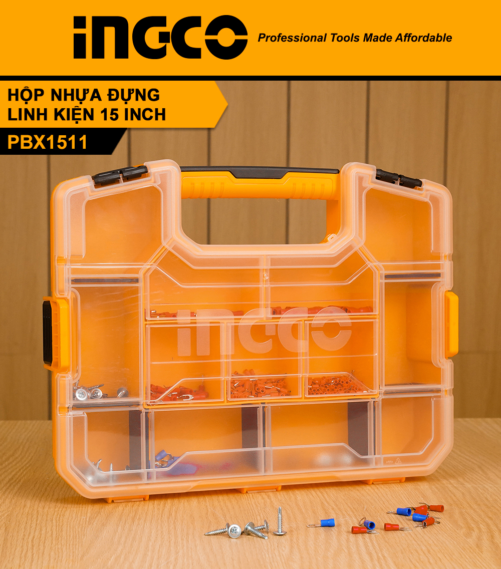 Plastic box for screws, drill bits, INGCO components, size 15 inches ...