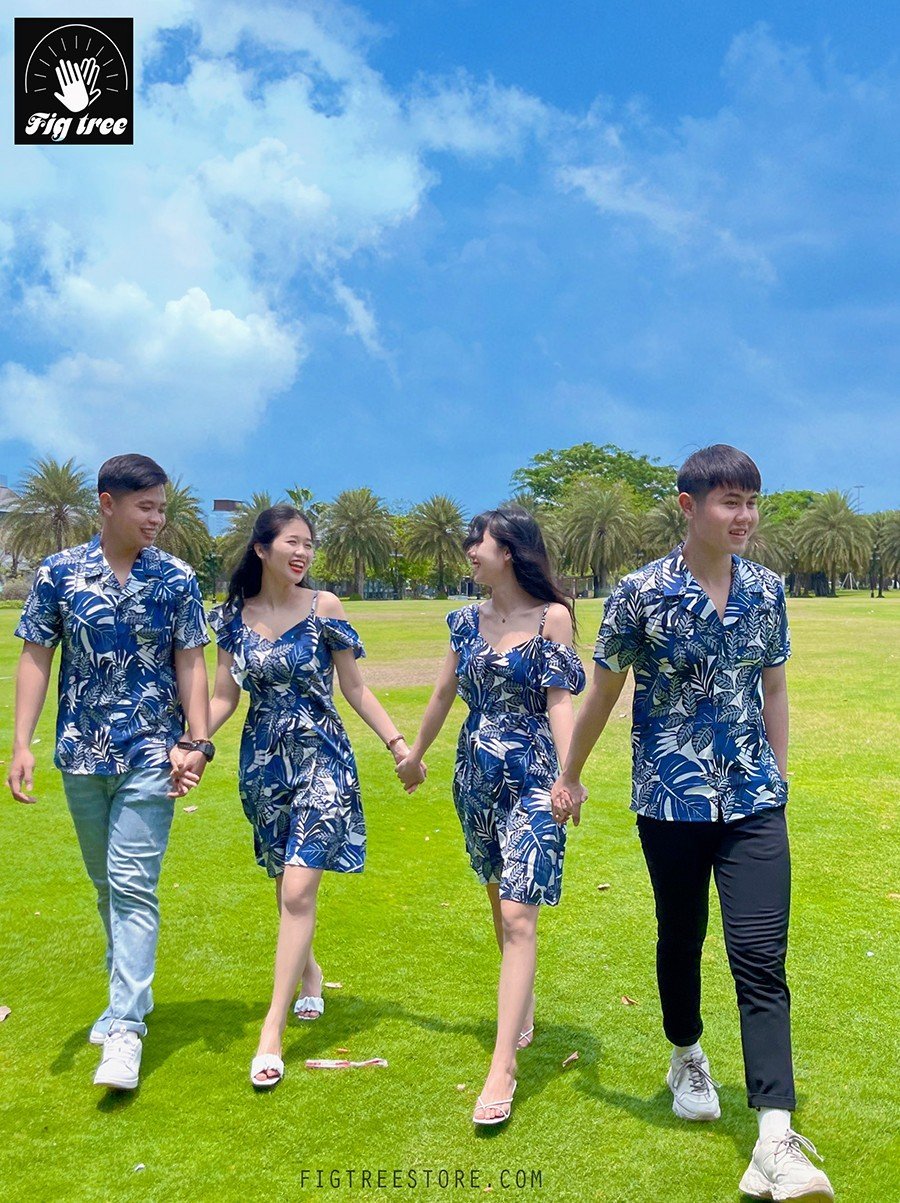 Fresh Fig Tree Couple Skirt Set with Green Leaf Pattern for Summer 2025 (Designer product MS 173 ...