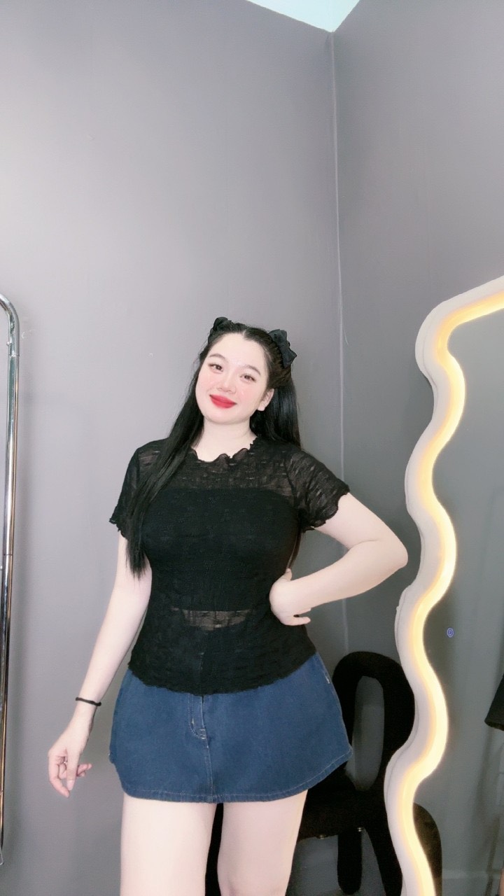 Women's Big Size Lace Floral Mesh T-shirt with Strapless Top Inside, Cute, Soft and Easy to Wear ...