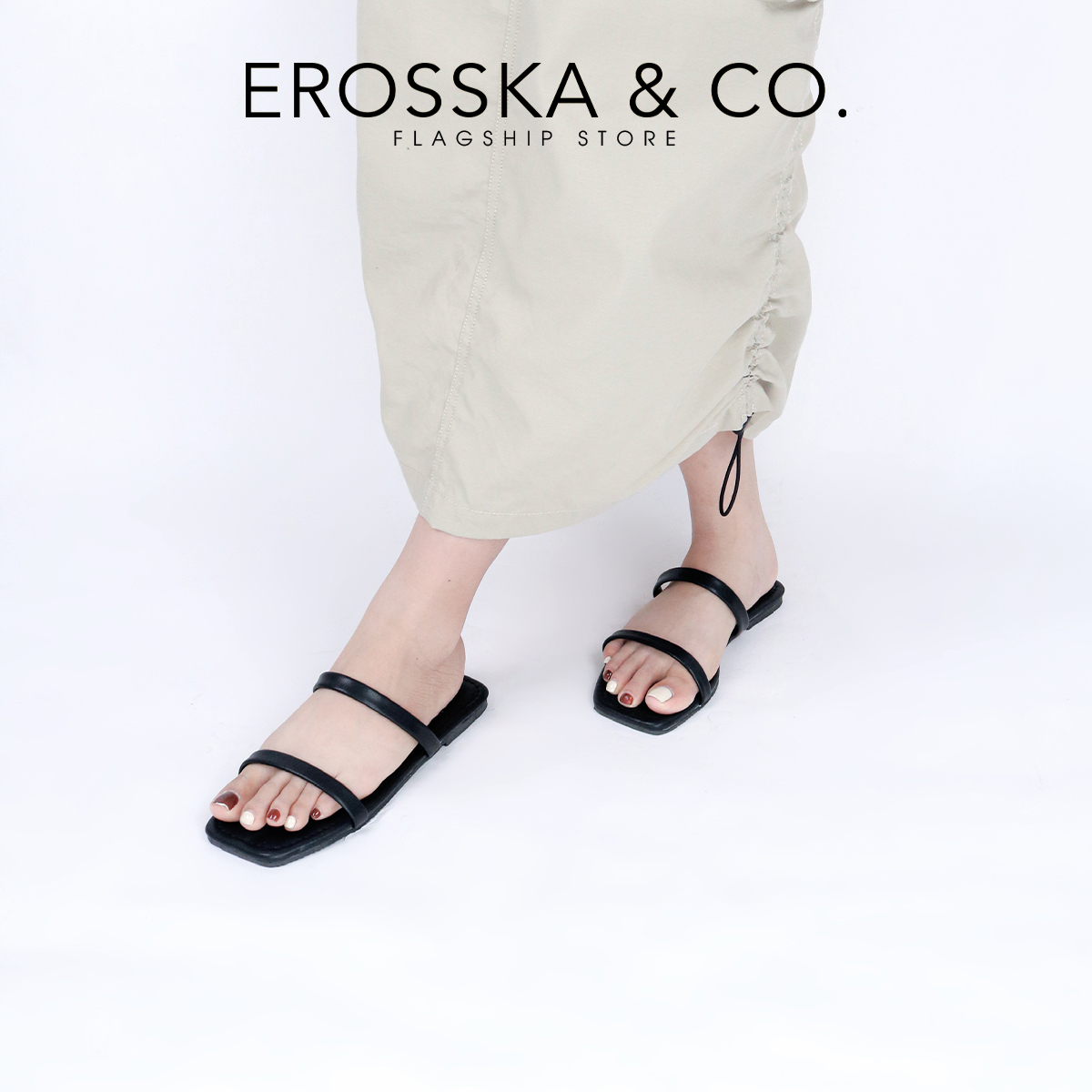 Erosska Zorries - Fashionable women's flat sandals with 2cm high straps ...