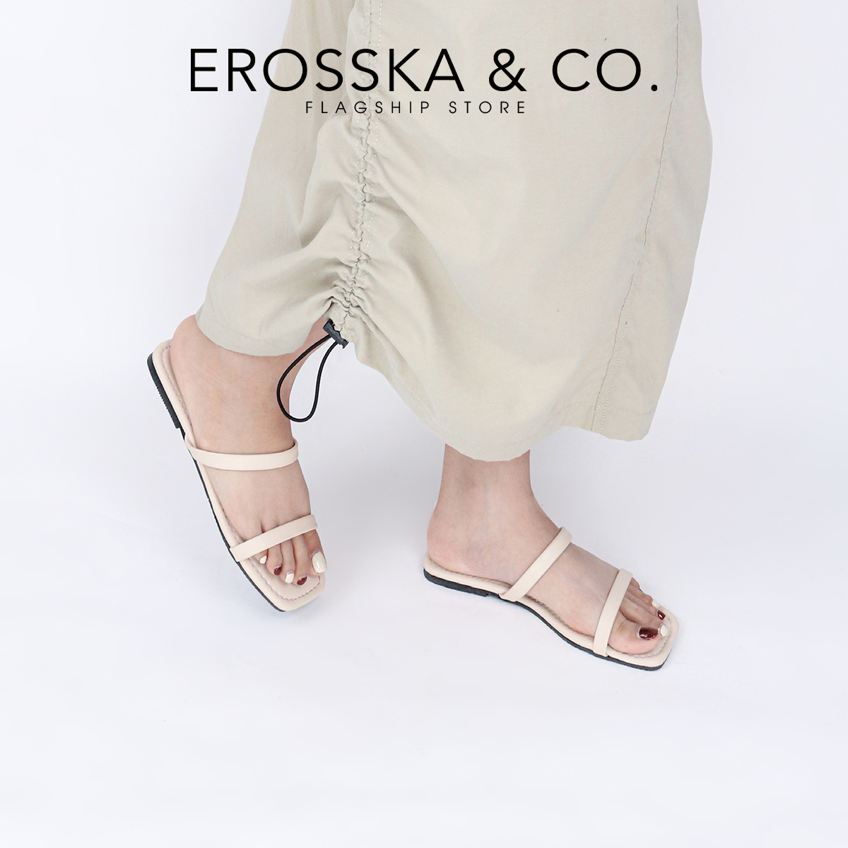 Erosska Zorries - Fashionable women's flat sandals with 2cm high straps ...